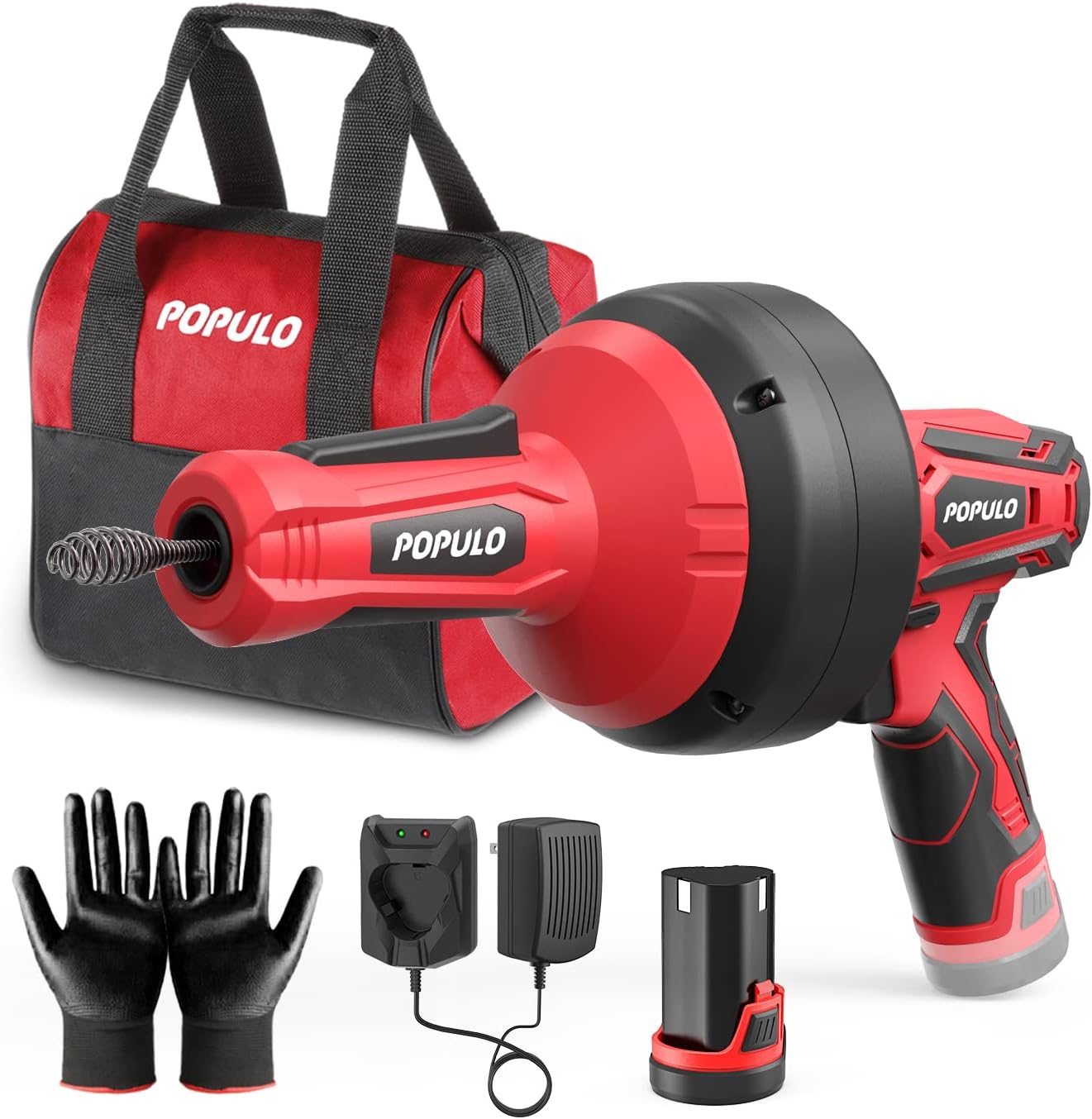 MEISTERFAKTUR drain snake 2.0 [50 FT] - with drill attachment - Ideal ...