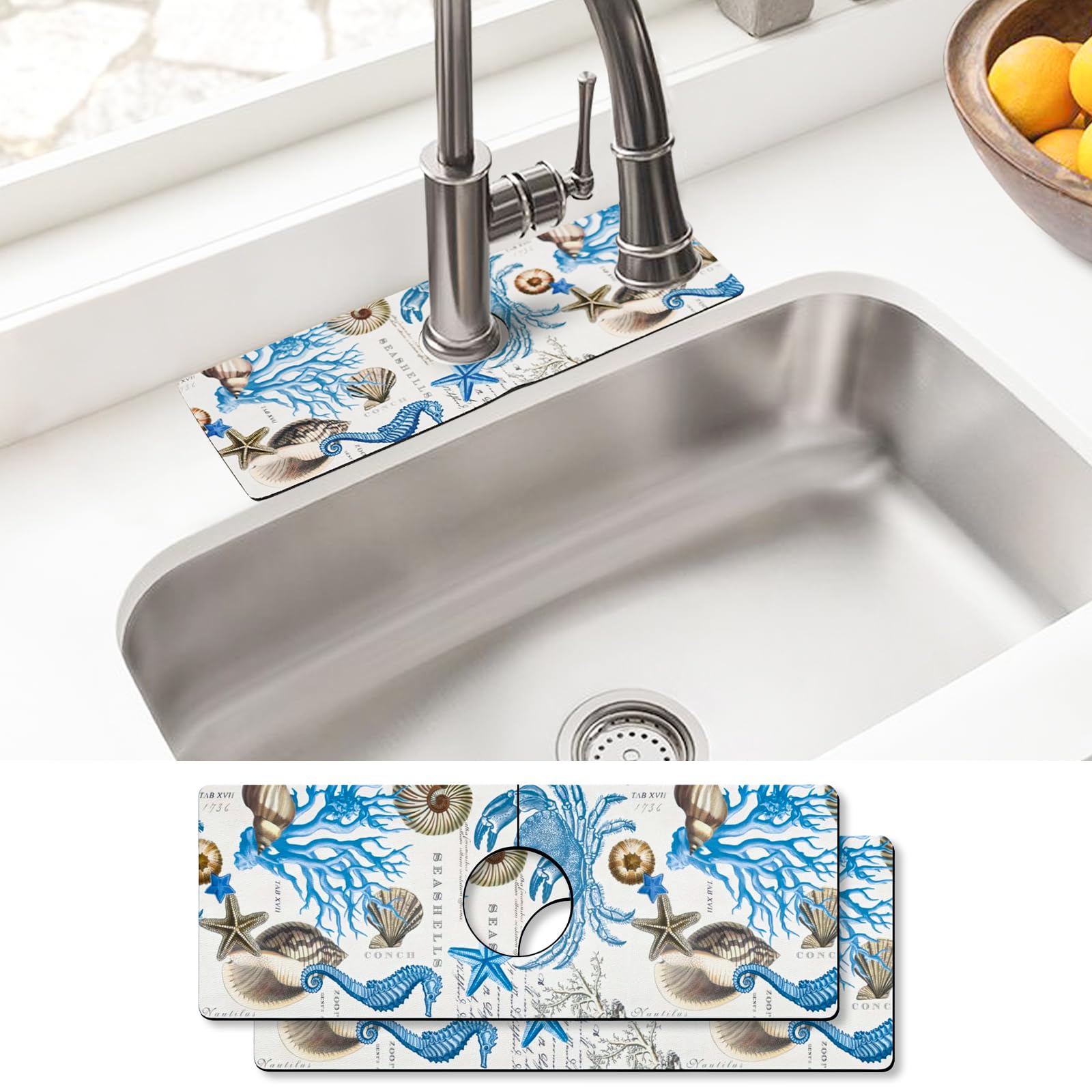 Amazon.com: Sink Faucet Absorbing Mat, 2 Pack Drying Mat Around Faucet ...