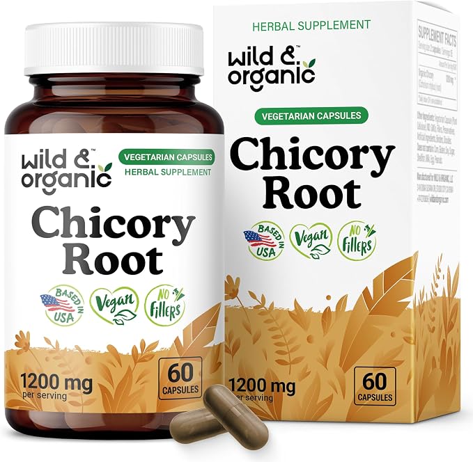 Amazon.com: Wild & Organic Chicory Root Capsules - 1200 mg of Chicory ...
