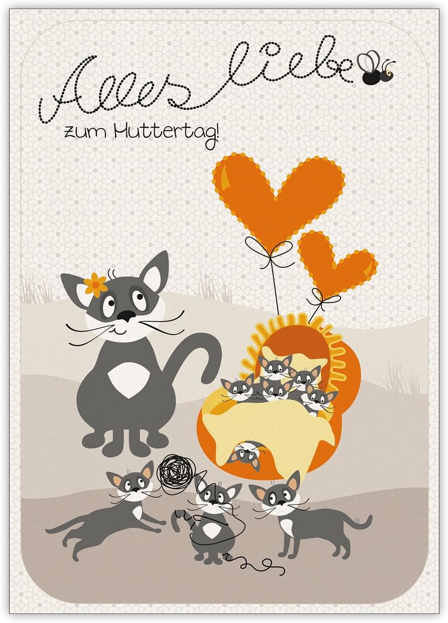 Kartenkaufrausch Süße illustrierte Katzen gratulieren: Alles liebe zum ...