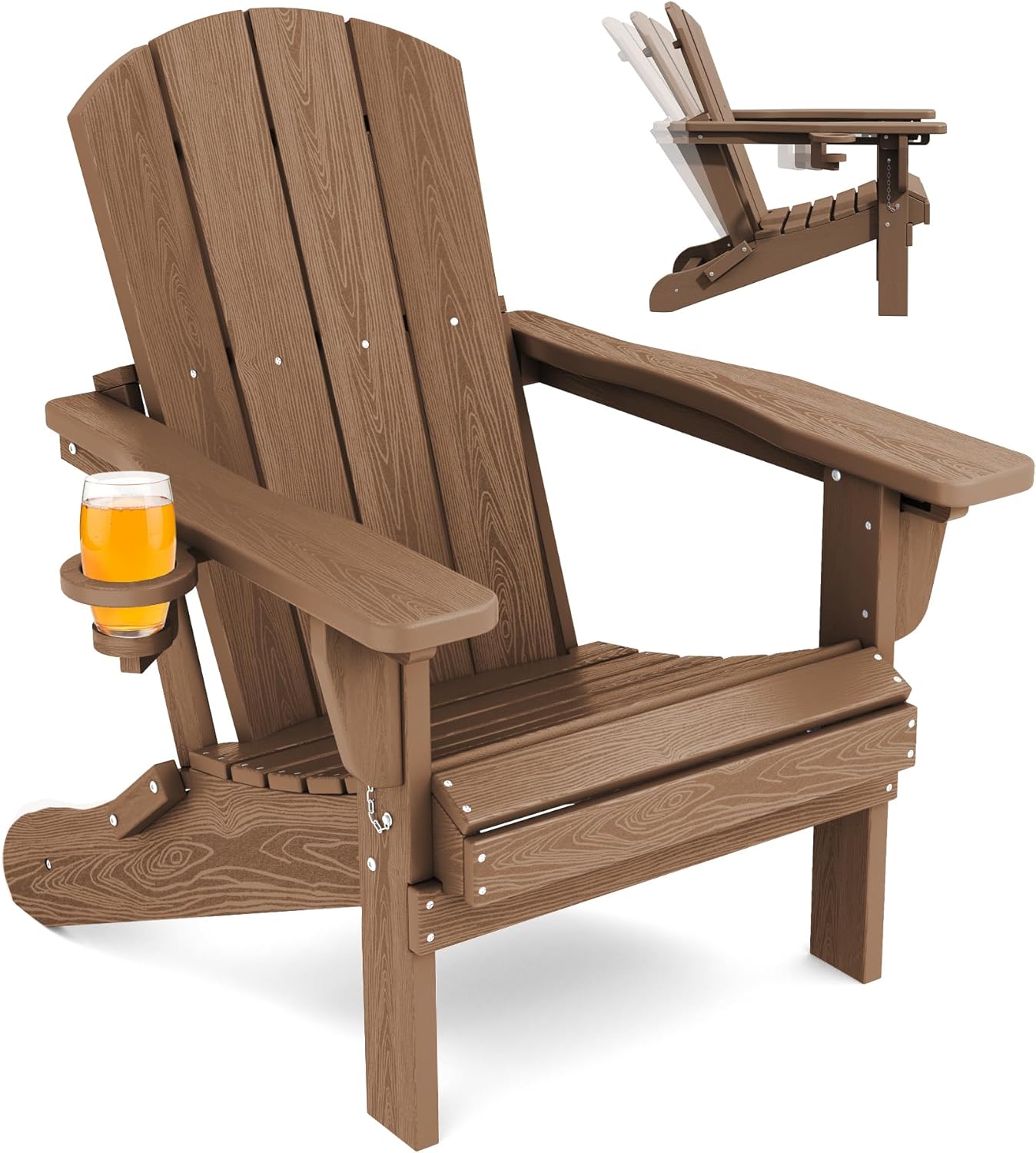 Amazon.com : SERWALL Folding Adirondack Chair, Adirondack Outdoor Chair ...