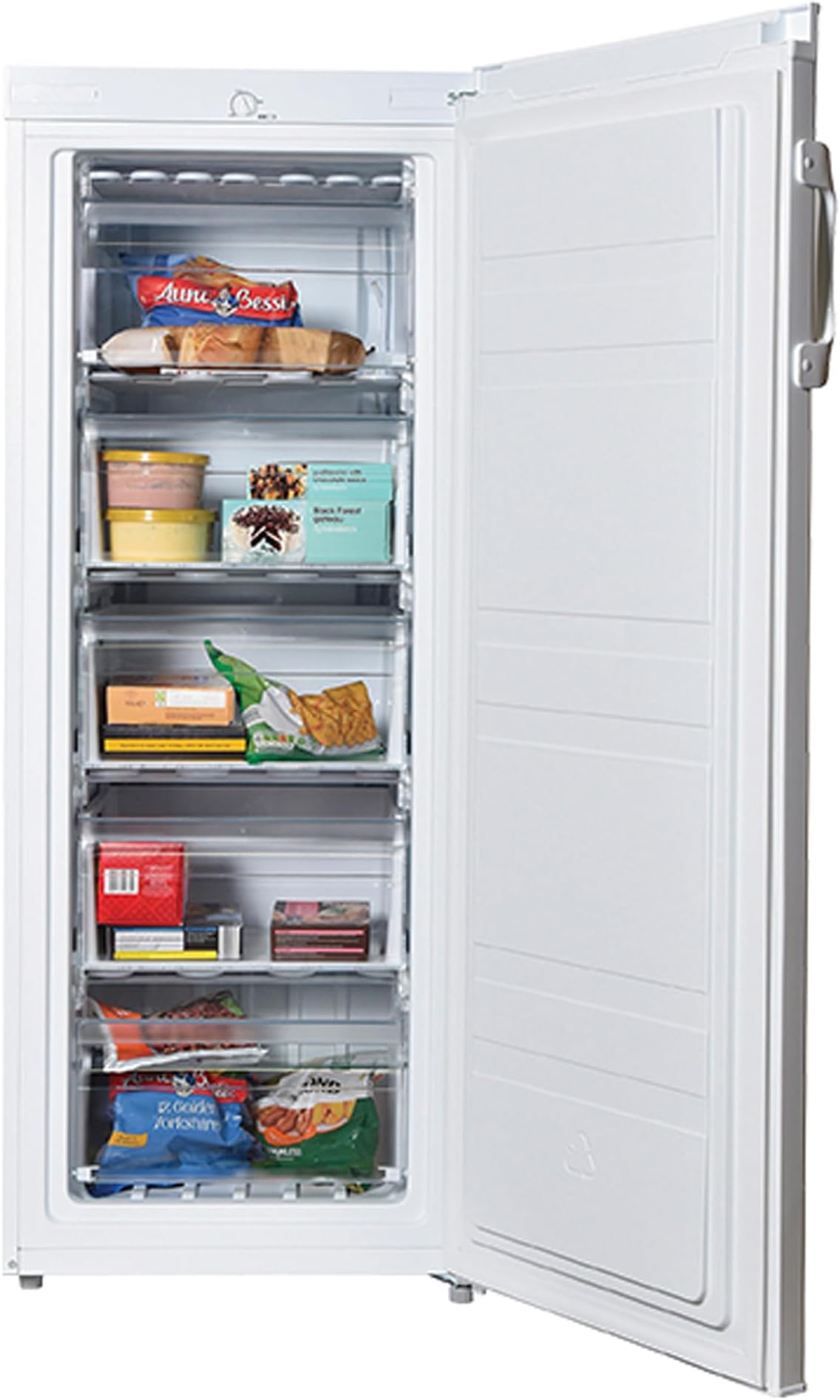 Igenix IGTF055W Freestanding Tall Freezer, 2 Shelves with Flap Closures ...
