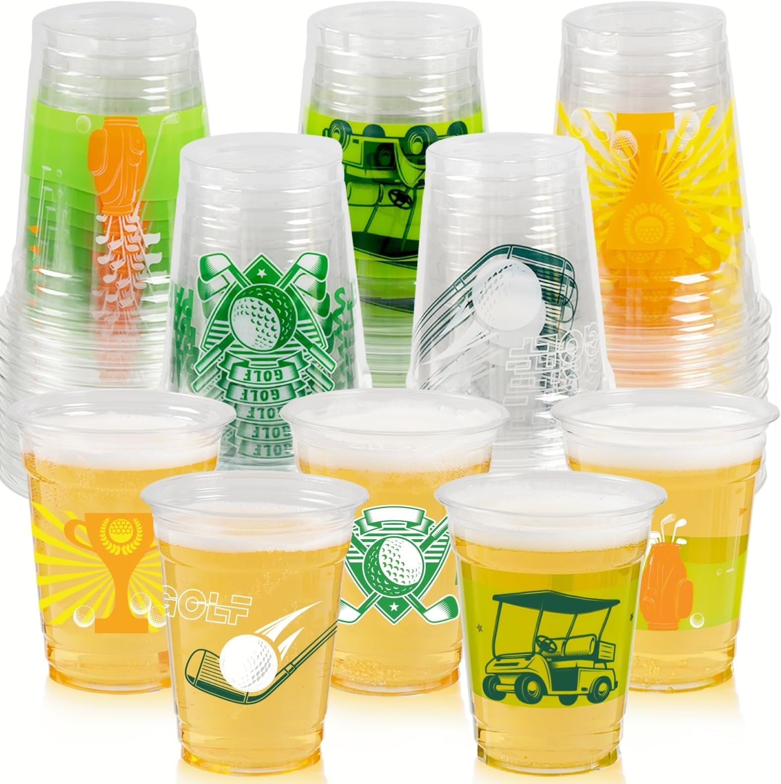 Amazon.com | Uiifan 12 Pcs Plastic Golf Cups 24oz Reusable Golf Tumbler ...