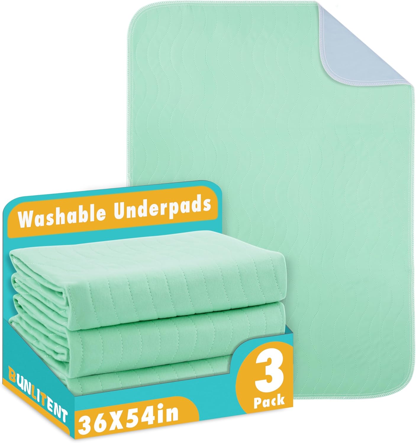 Amazon.com: Bunlitent Washable Underpads, 36" x 54", 3 Pack - Heavy ...