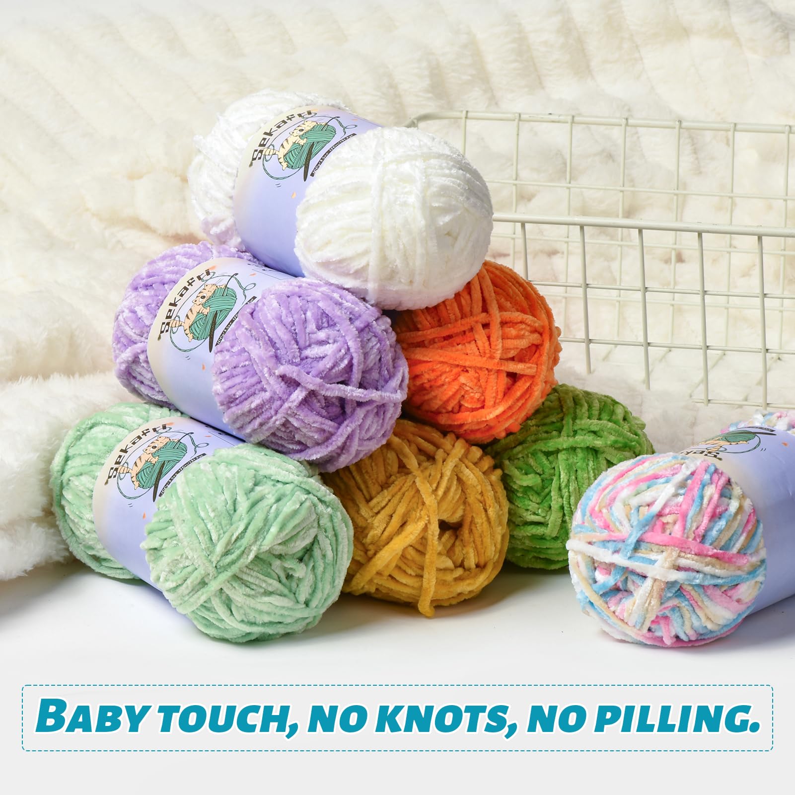 Snapklik.com : Fuzzy Chenille Yarn For Crocheting,Velvet Baby Blanket ...