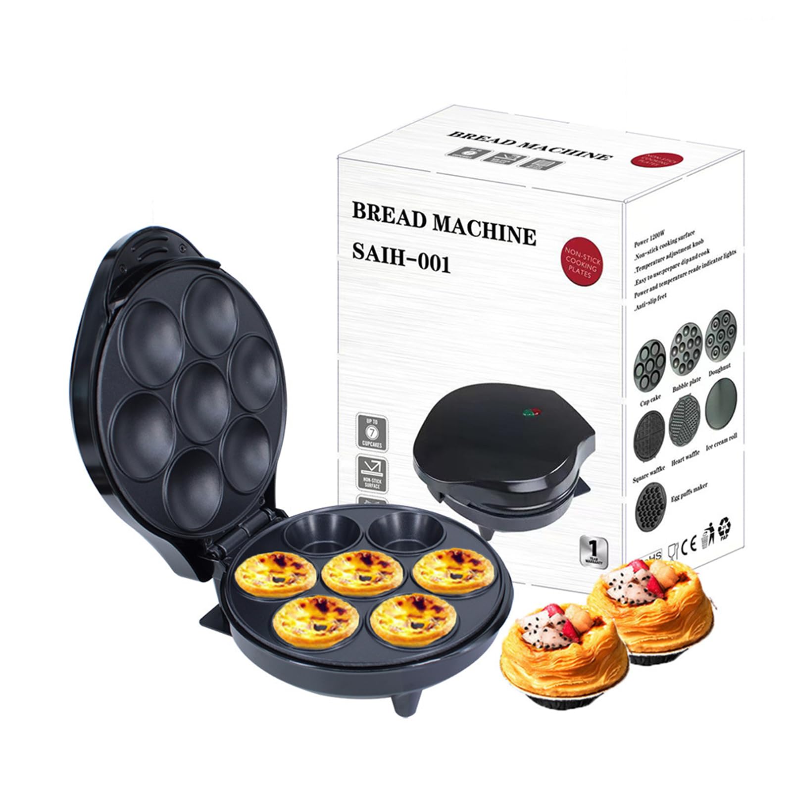 Amazon.com: Generic Cupcake Maker Machine Non-Stick Cupcake Maker ...