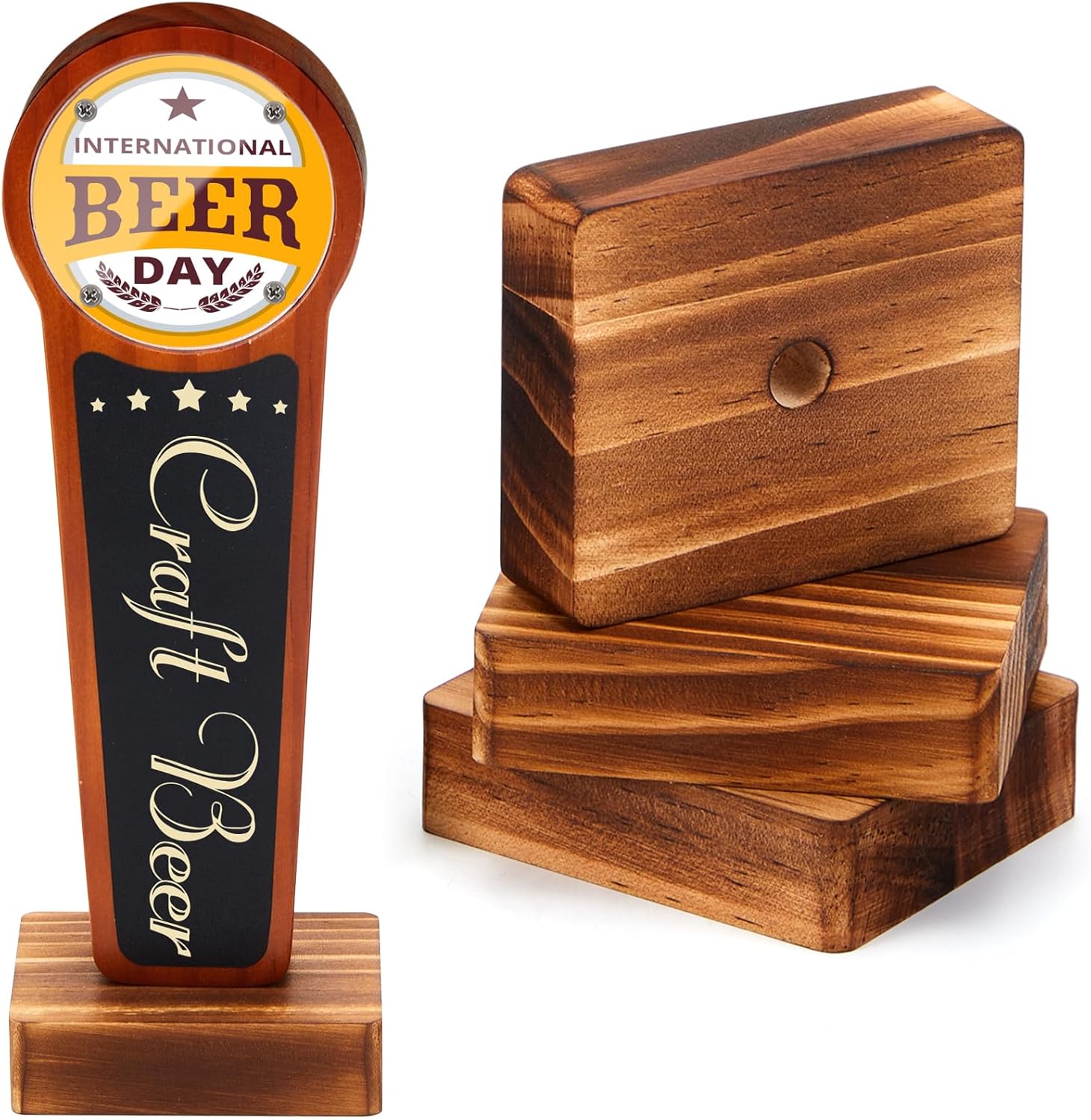 Amazon.com: Colingmill 4 Pack Pine Beer Tap Handle Display, 3 x 2.6 x 0 ...