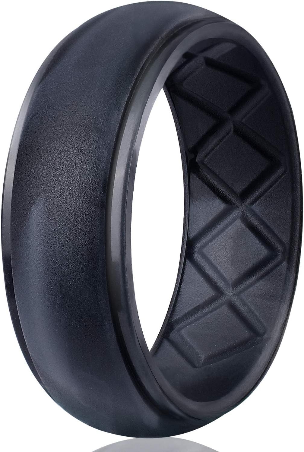 Egnaro Silicone Wedding Ring for Men, Particularly Breathable Mens ...