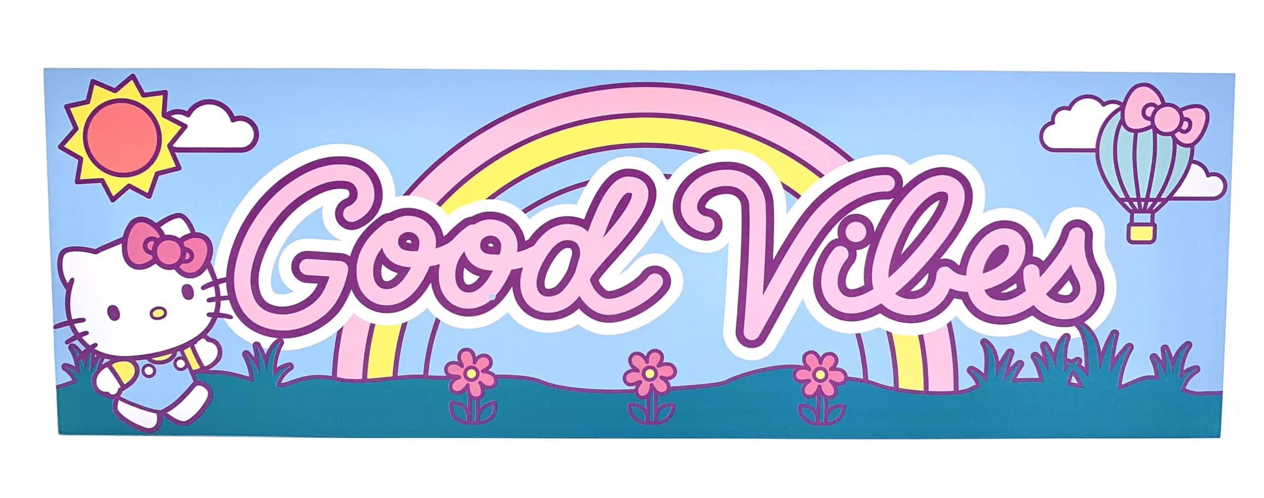 Amazon.com: Silver Buffalo Hello Kitty Hello Good Vibes Box Sign Wall ...