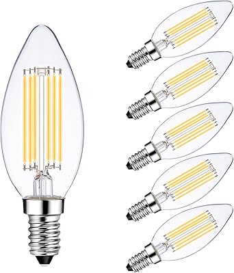 Sunaiony E14 Light Bulbs LED Warm White 2700K 60W Dimmable European ...