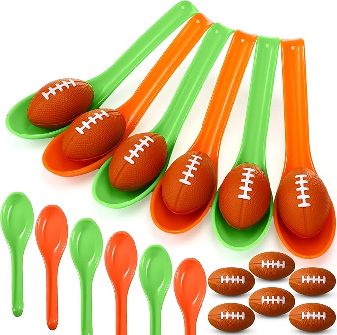Amazon.com: PullCrease 12 Pack Football Theme Party Game Spoon Relay ...