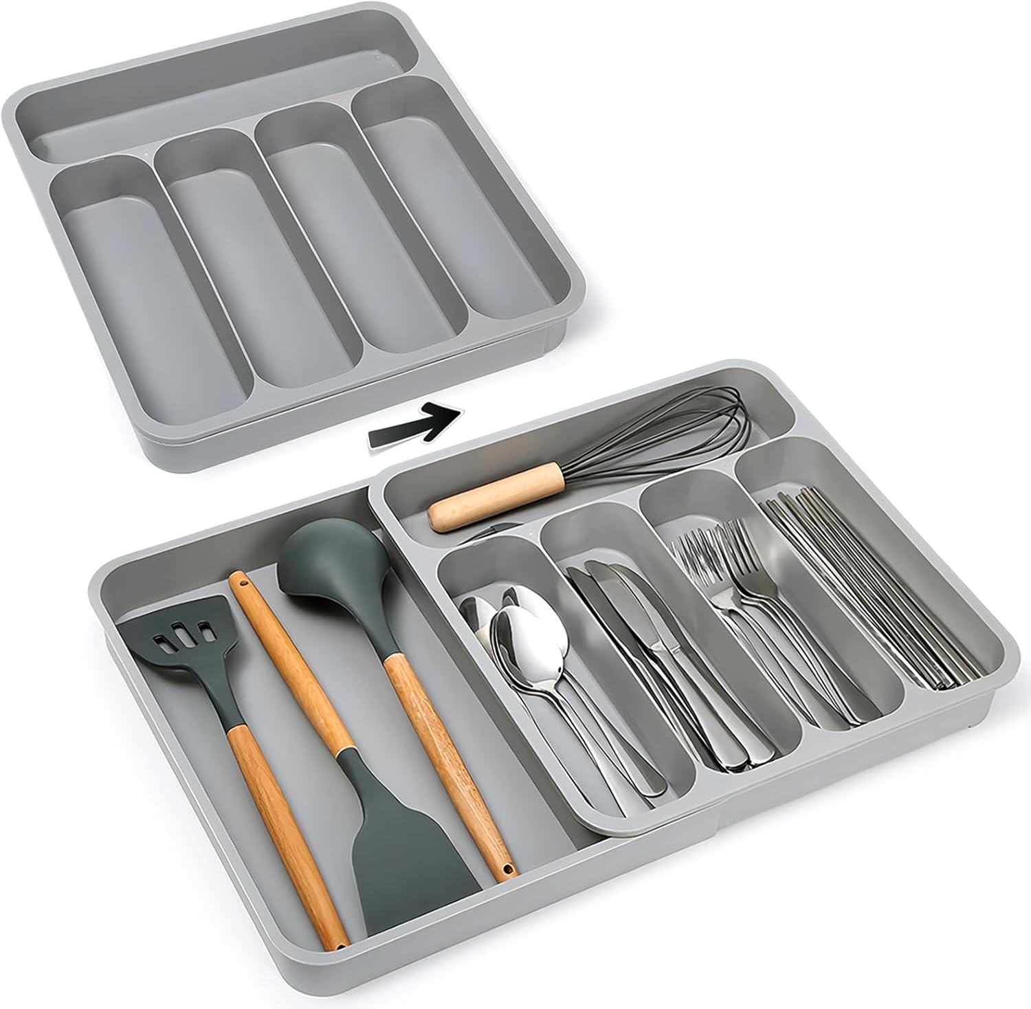 Brelet Kitchen Drawer Organiser,Cutlery Drawer Organiser,Large Cutlery ...