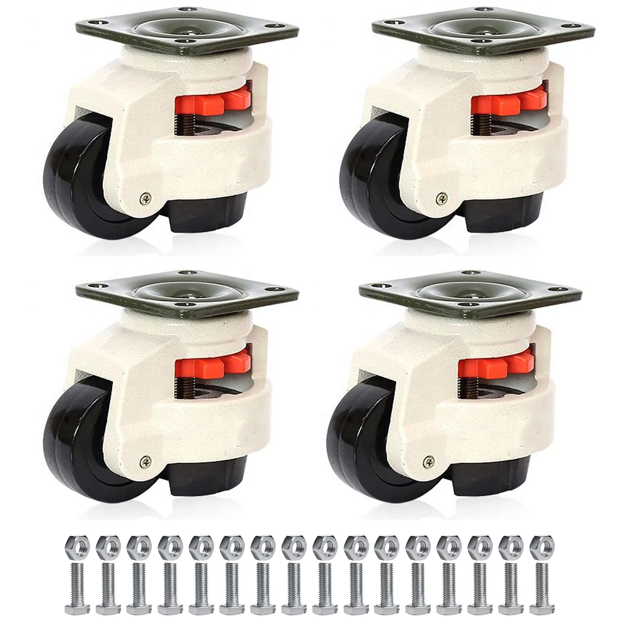 Snapklik.com : 4 Pack GD-60F Leveling Machine Casters - 2,200 Lbs Per ...