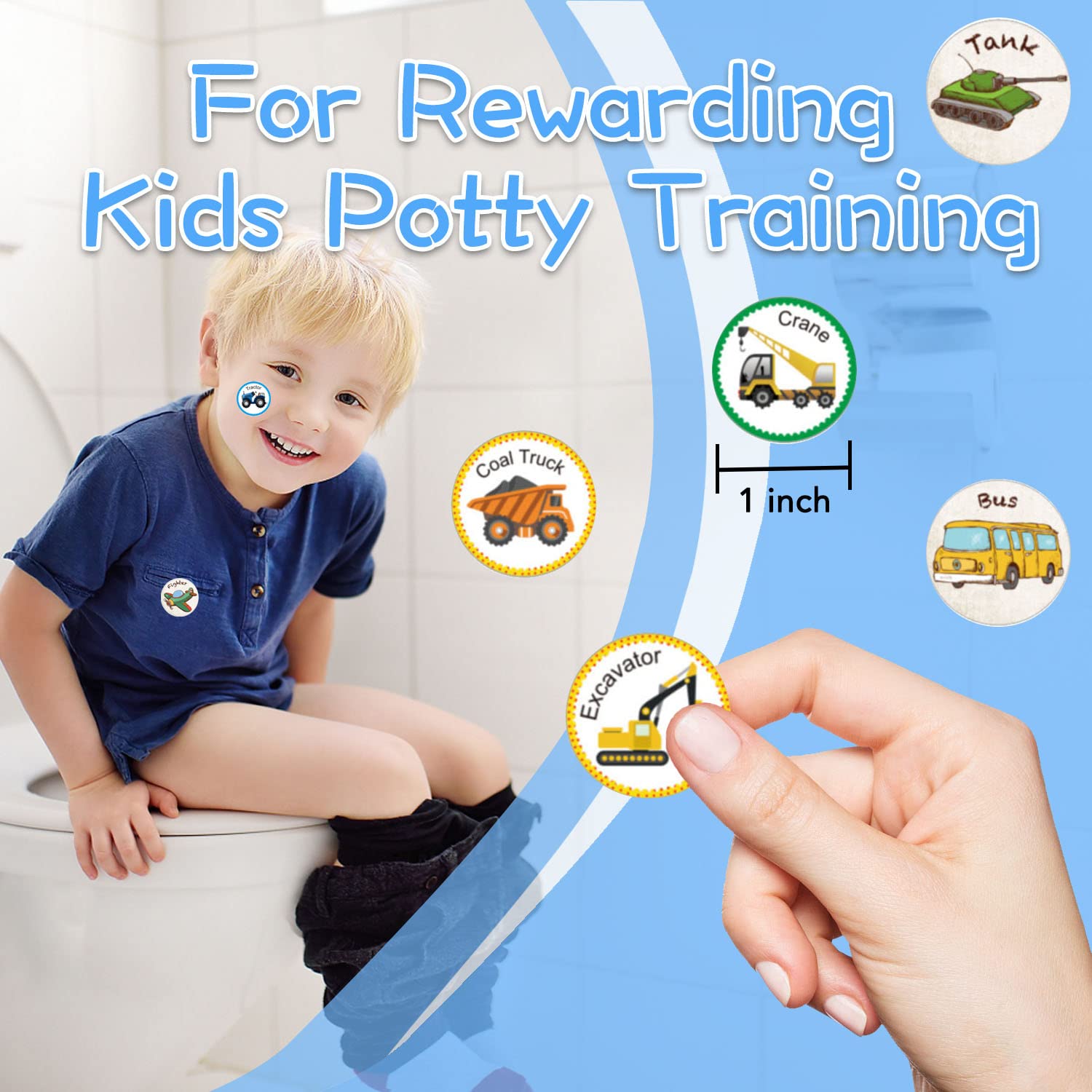 Snapklik.com : 1000 Construction Stickers Roll For Kids - Vehicle