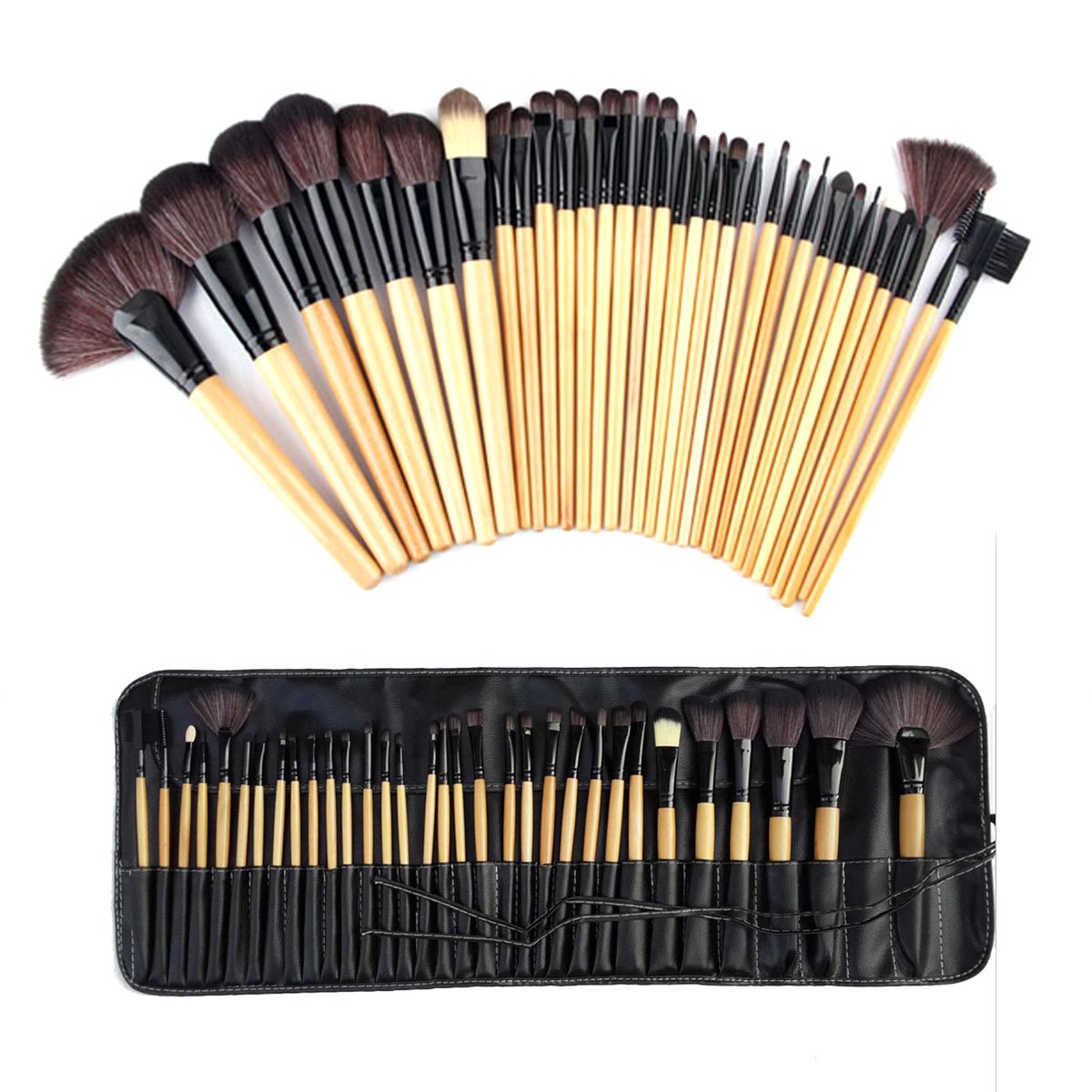 Amazon.com: Mily 32 Pcs Bamboo Rod Makeup Brush Foundation Blending ...