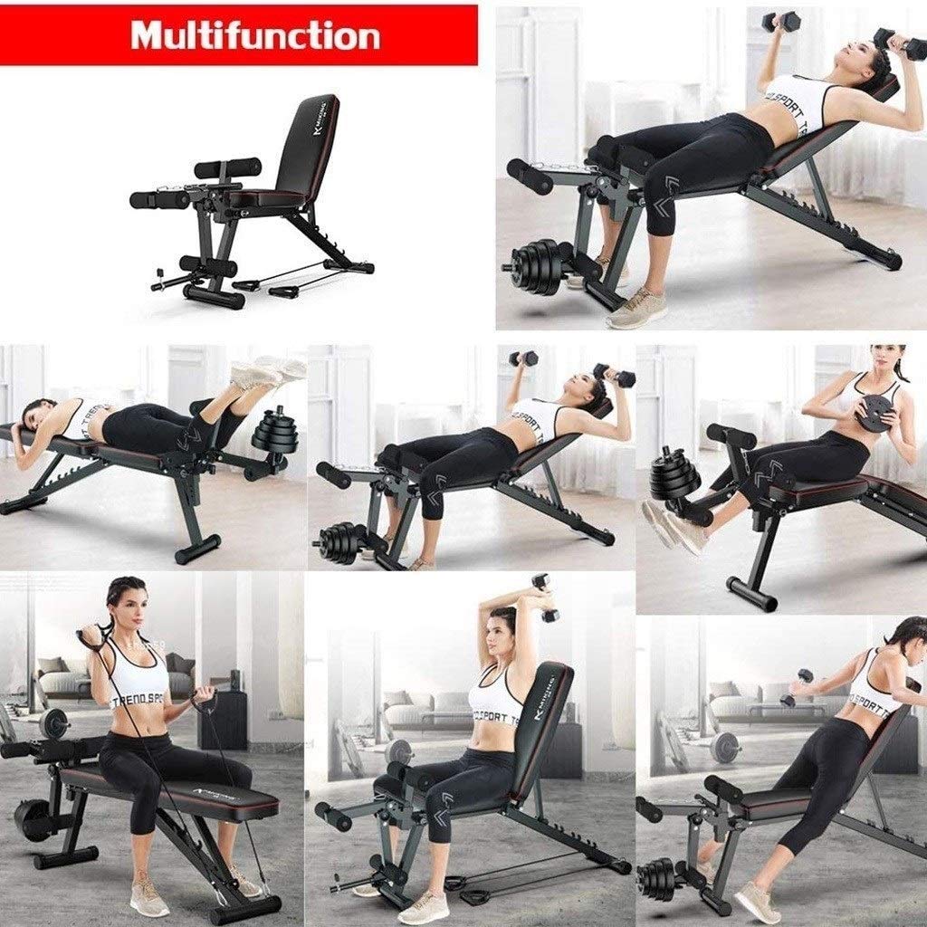JYKJ Multi-Function Fitness Bench, Weight Bench with Leg Extension and ...