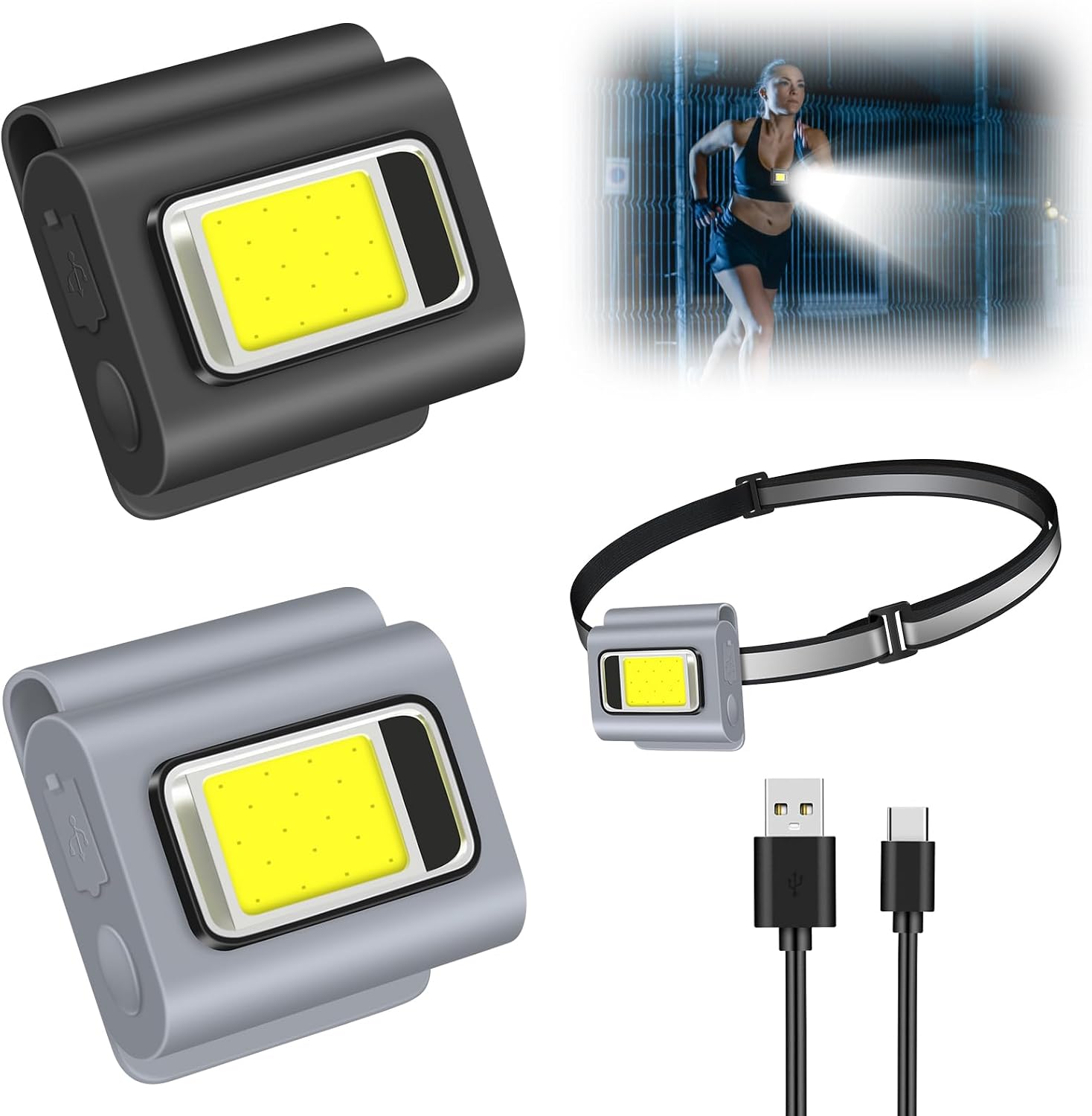 Zoomarlous 2PCS Magnetic COB Work Light, Waterproof Portable LED Light ...
