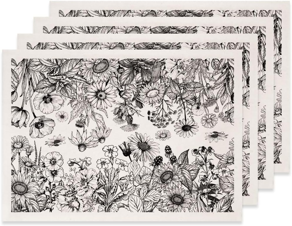 Amazon.com: SUPERDANT 4PCS Wild Flowers Underglaze Paper Transfer ...