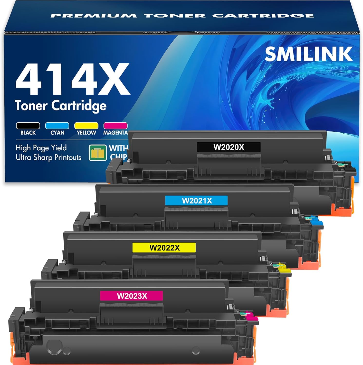 Amazon.com: 414X Toner Cartridges 4 Pack: High Yield (with Chip ...
