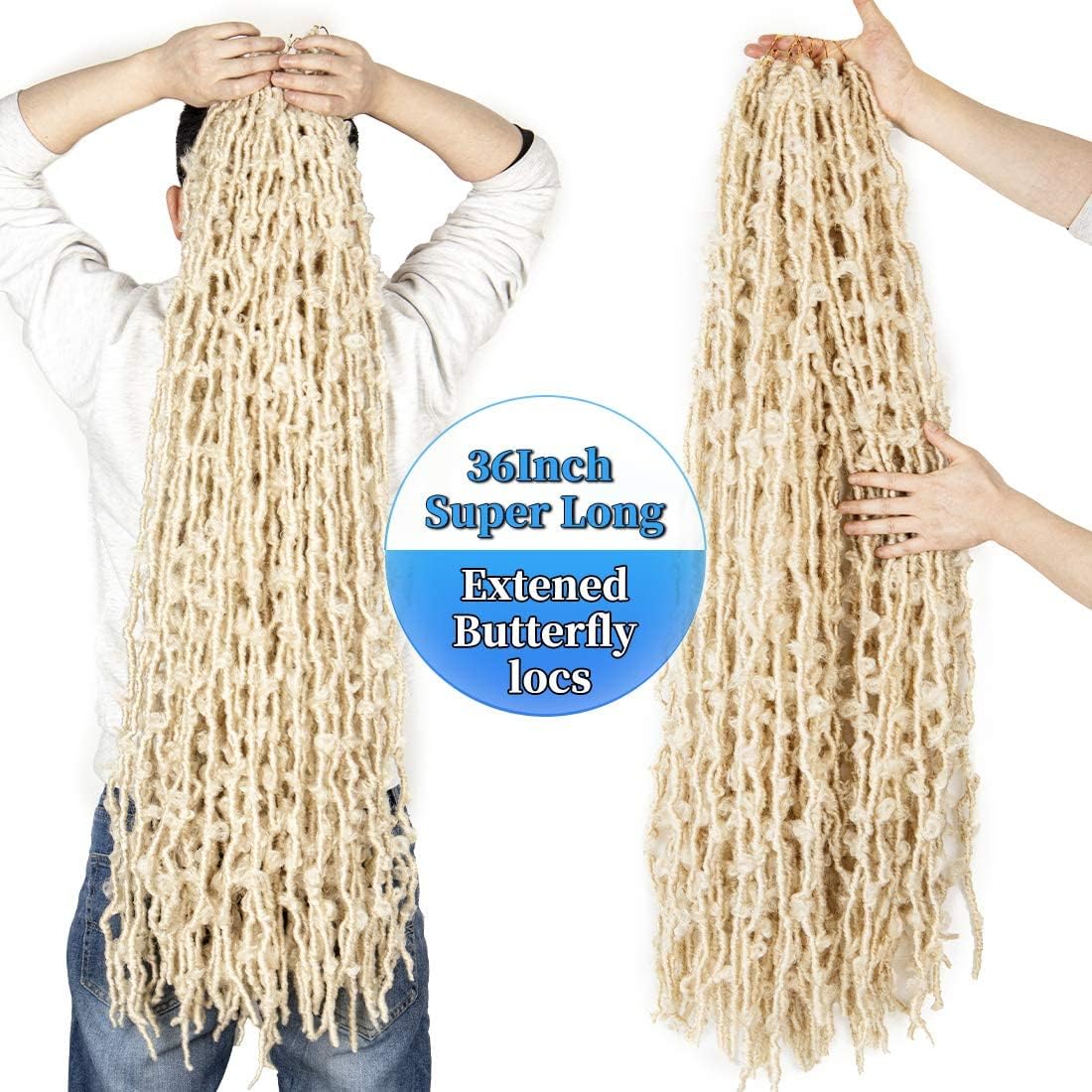 36 Inch Butterfly Locs Crochet Hair 3 Packs Long Faux Locs Crochet ...