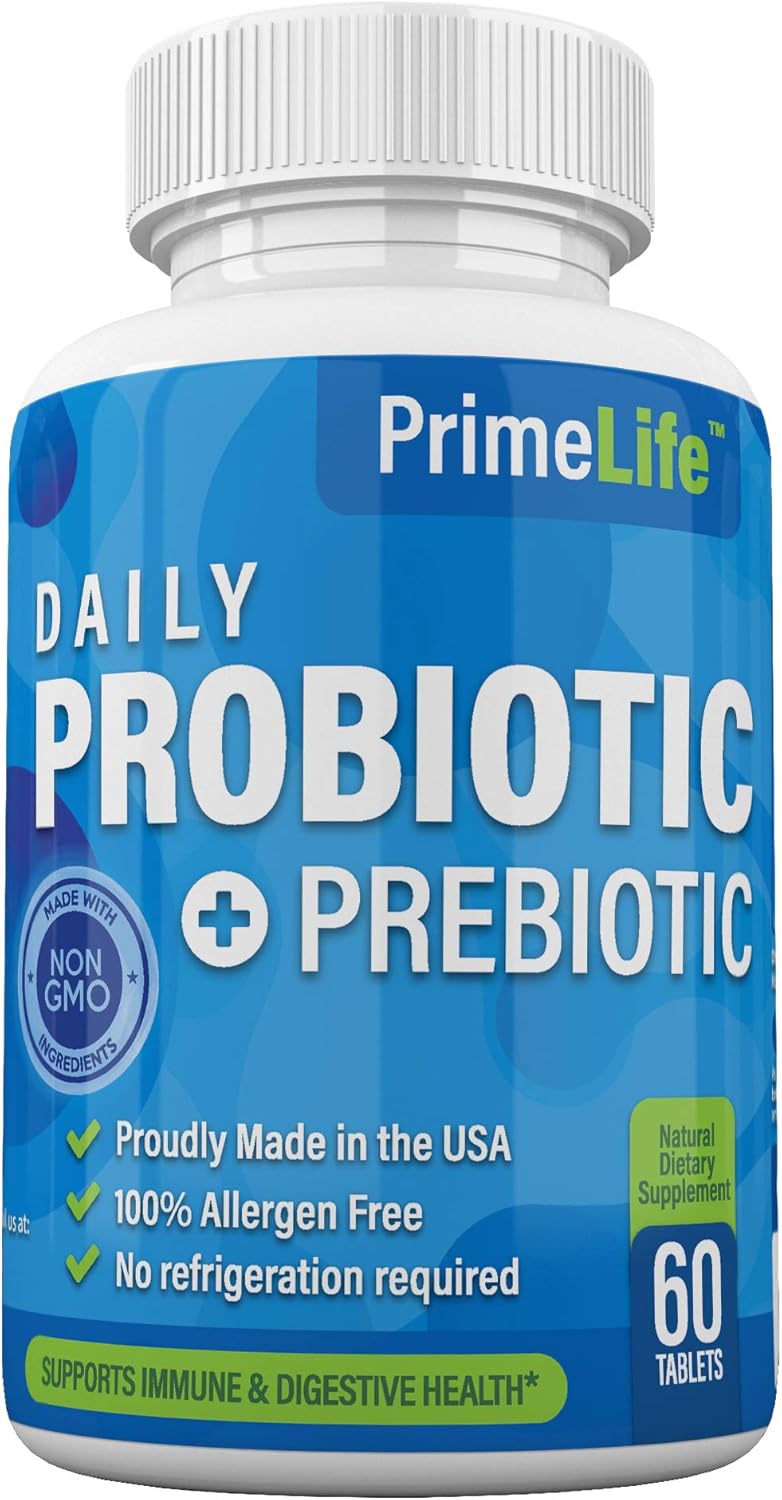 Amazon.com: Prime Life Daily Probiotic and Prebiotic for Men and Women ...