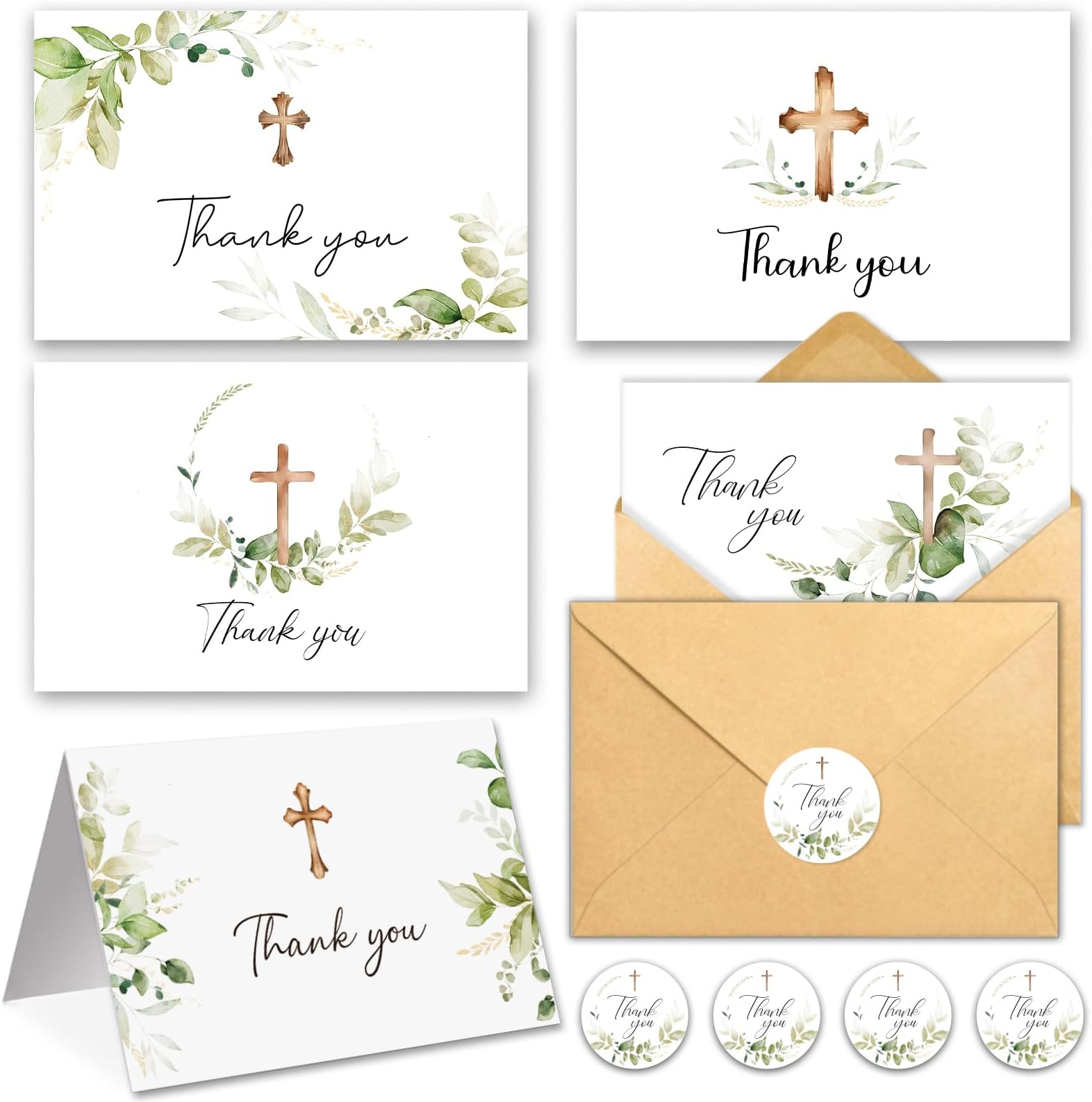 Amazon.com : HiABNRT 25 Thank You Cards with Envelopes, 5 Watercolor ...