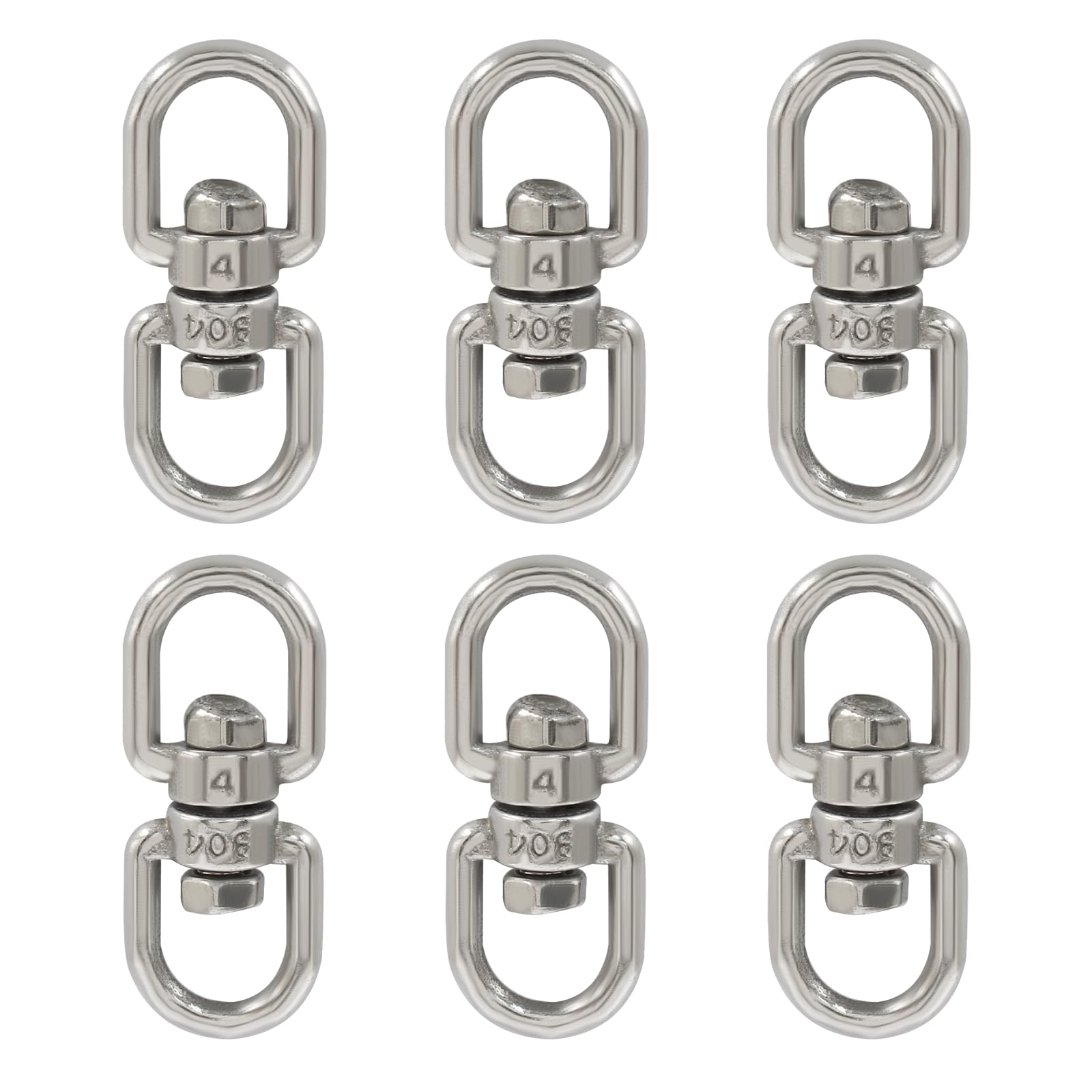 Amazon.com: Rierdge 6 Pack Stainless Steel M4 Swivel Hook, Double Ended ...