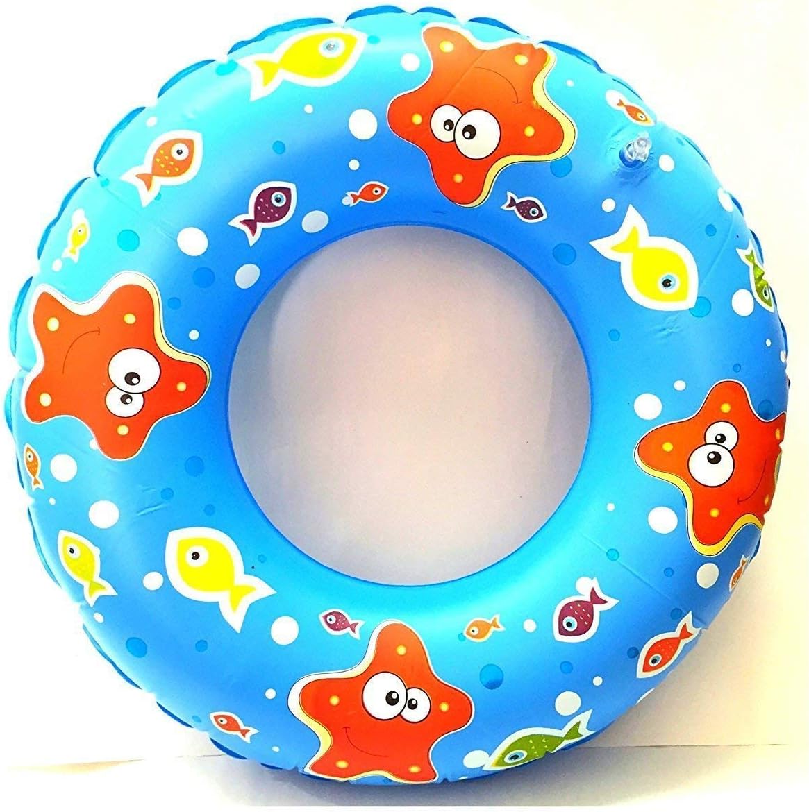 DRAUSS Fish Print Inflatable Swim Ring Blow up Floating Raft Tube for ...