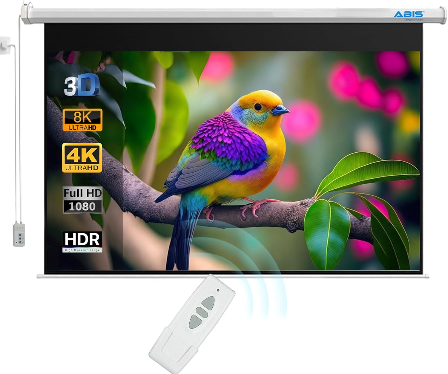 ABIS 84" Electric Motorised Projector Screen | Native 16:9 Aspect Ratio ...