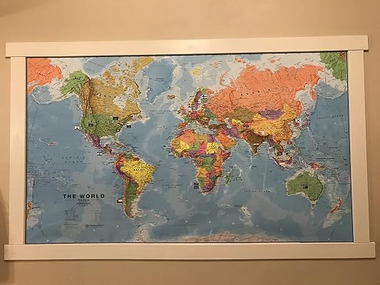 Buy 24x36 World Wall Map by Smithsonian Journeys - Blue Ocean Edition ...