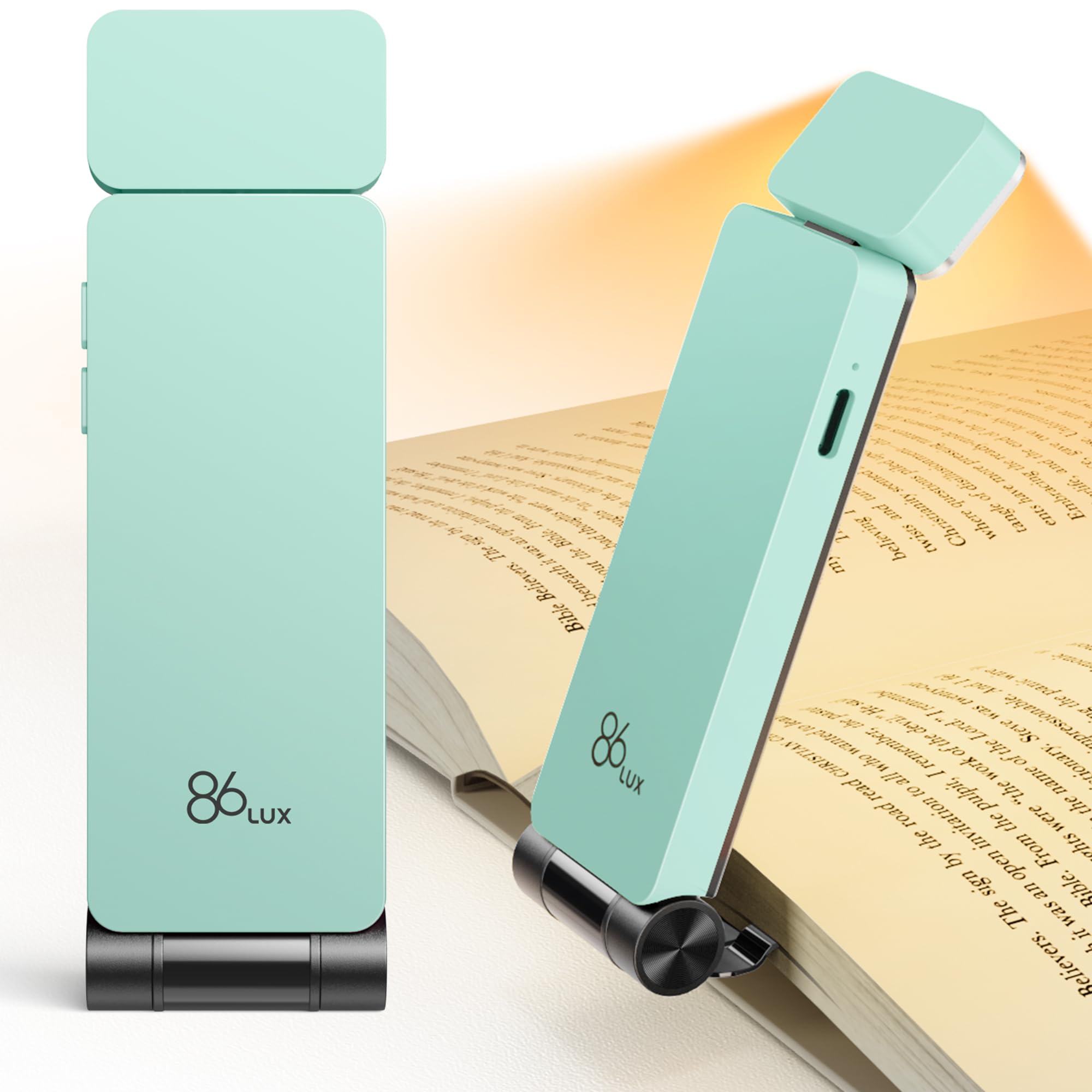 86lux Book Light, Rechargeable Reading Lights for Books in Bed ...