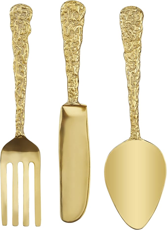 Amazon.com: Deco 79 Aluminum Metal Utensils Home Wall Decor Knife ...