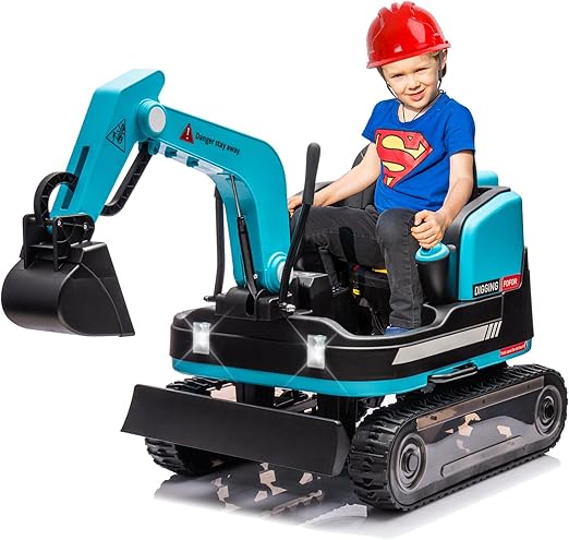 Amazon.com: JOYLDIAS 360 Degree Rotating Ride On Excavator and ...