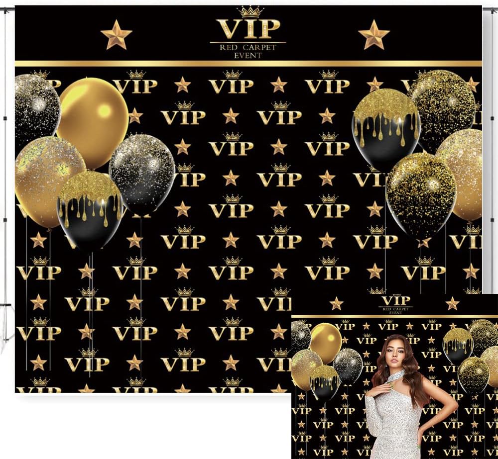 VIP Backdrop for Photography Black and Gold VIP Logo Philippines | Ubuy