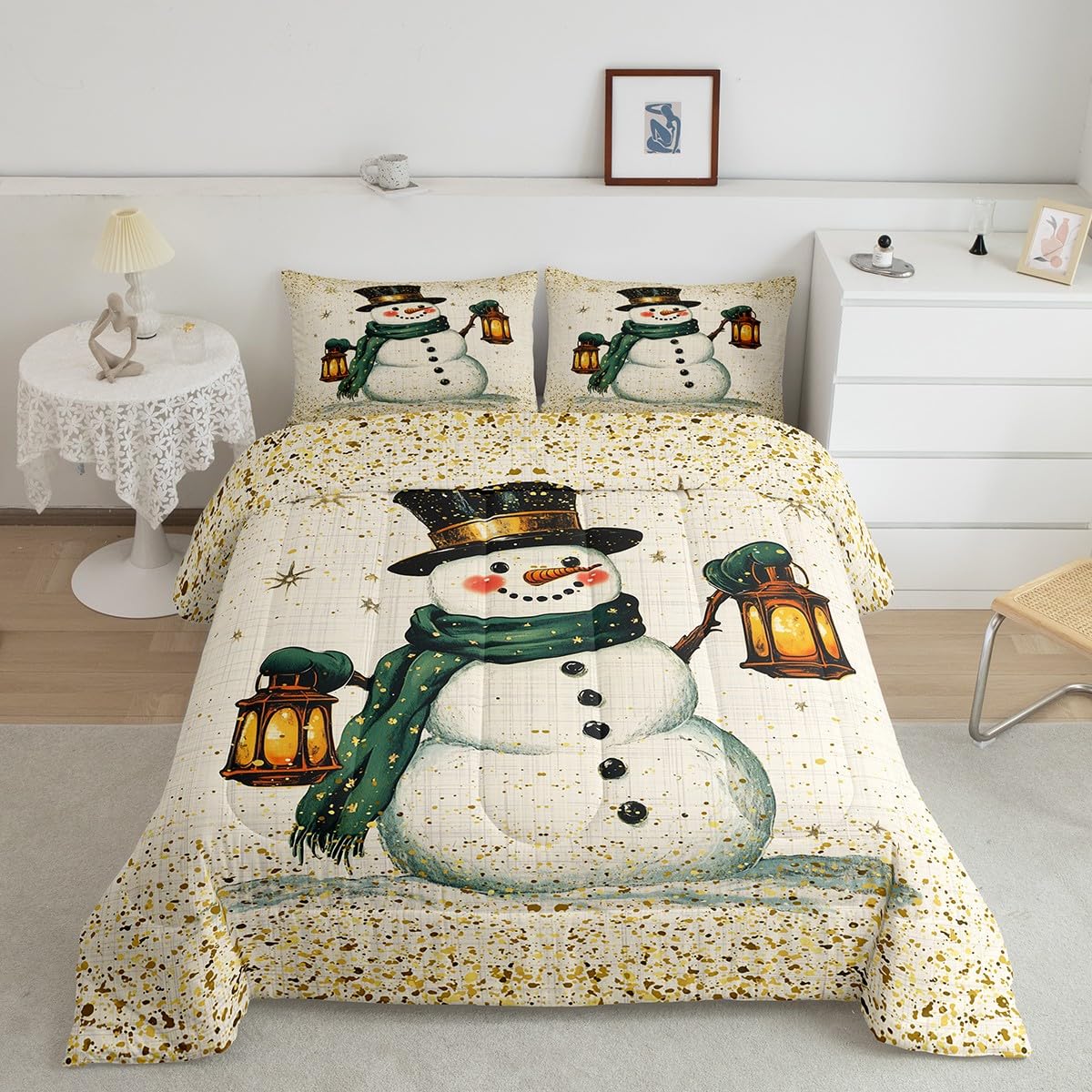 Duvet Insert Kids Christmas Snowman Comforter Set Queen Size - Winter ...