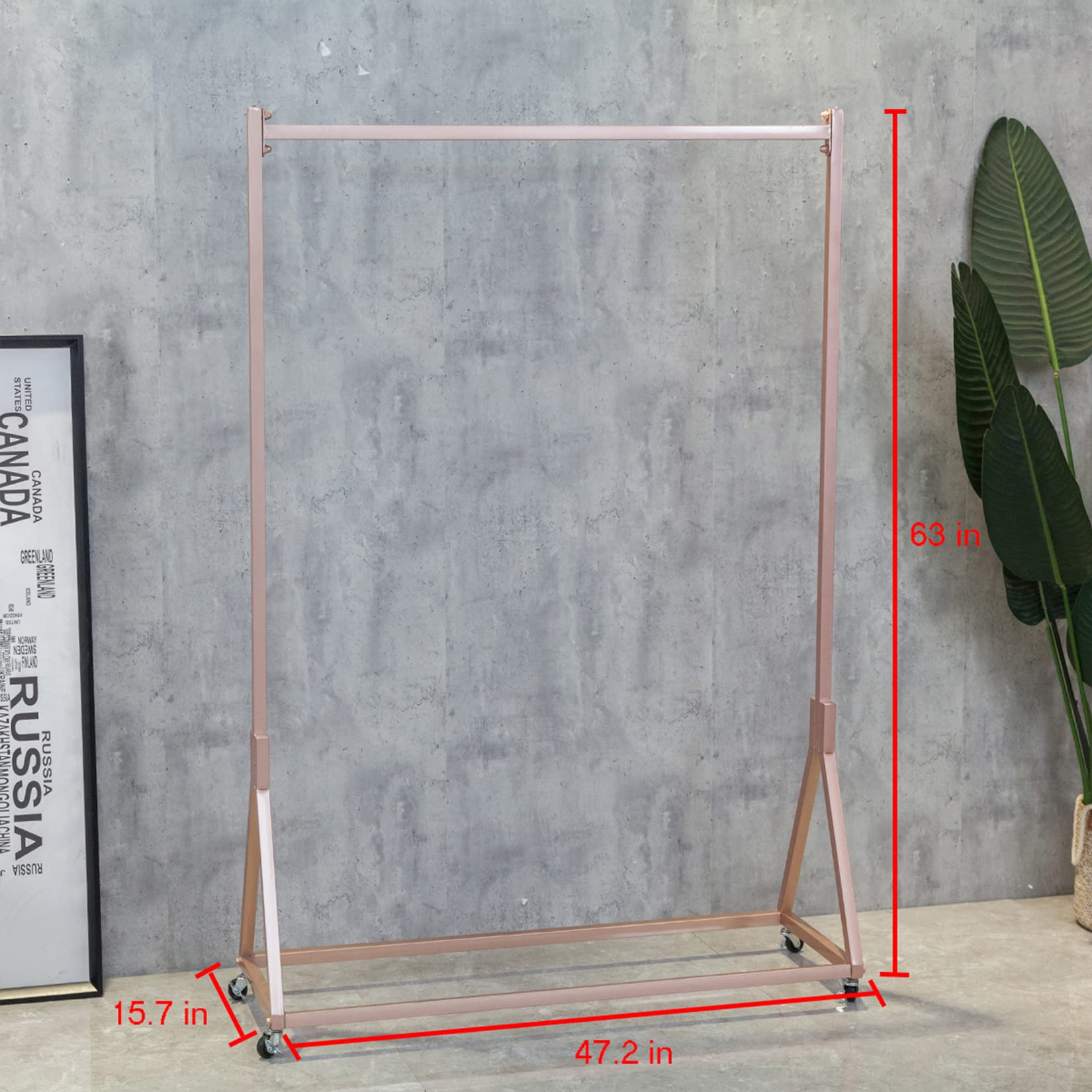 Buy FURVOKIA Modern Simple Heavy Duty Metal Rolling Garment Rack with ...