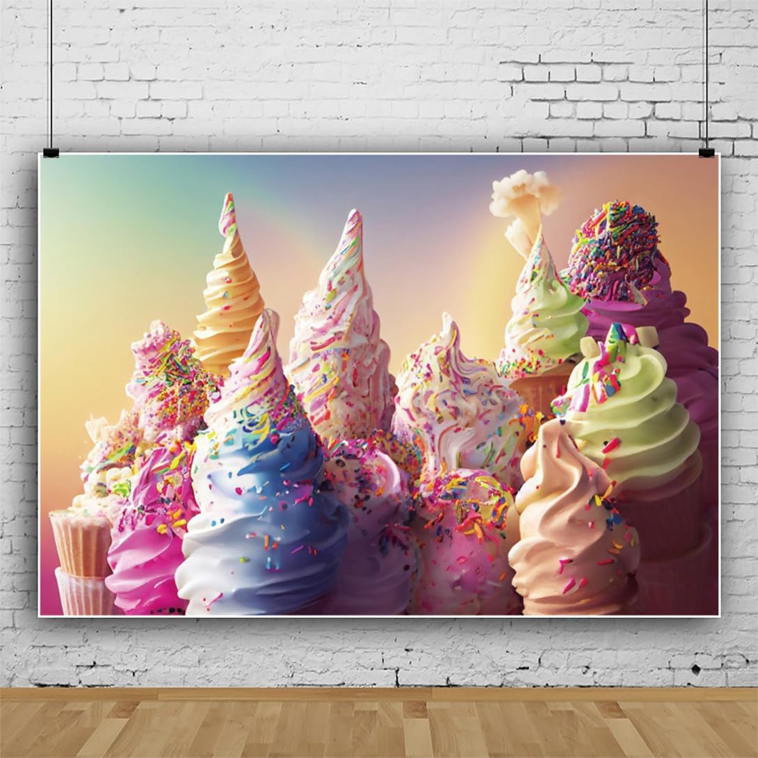 Amazon.com : Candyland Backdrop Sweet Colorful Ice Cream Castle ...