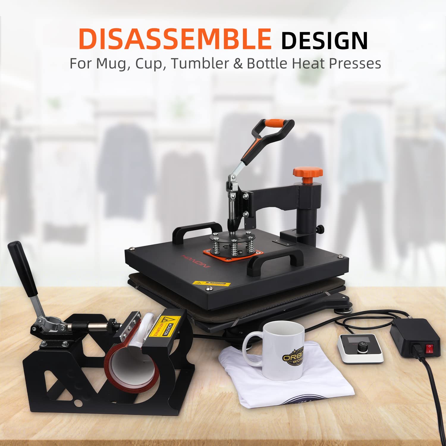 HANDINI 5 in 1 Heat Press Machine - 15"x15" Heat Press Machine for T ...
