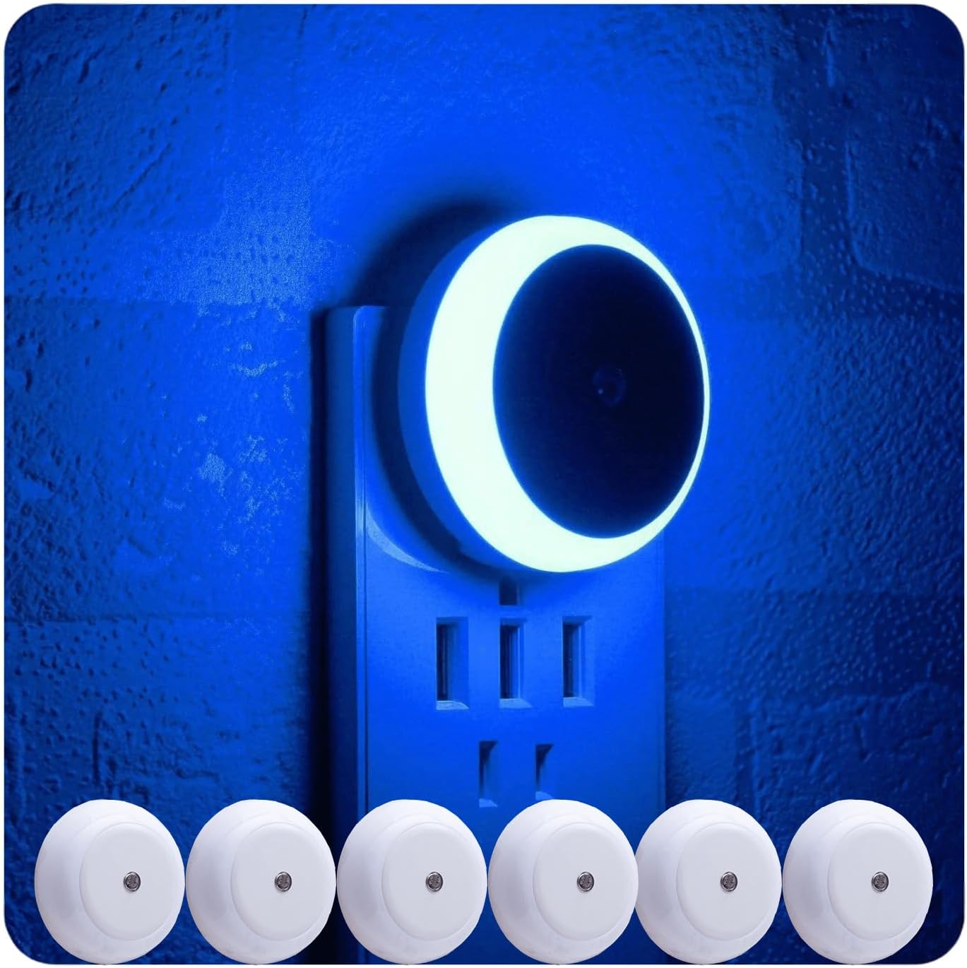 KINUR Blue Night Light,2 Pack LED Night Lights Plug into Wall with Dusk ...