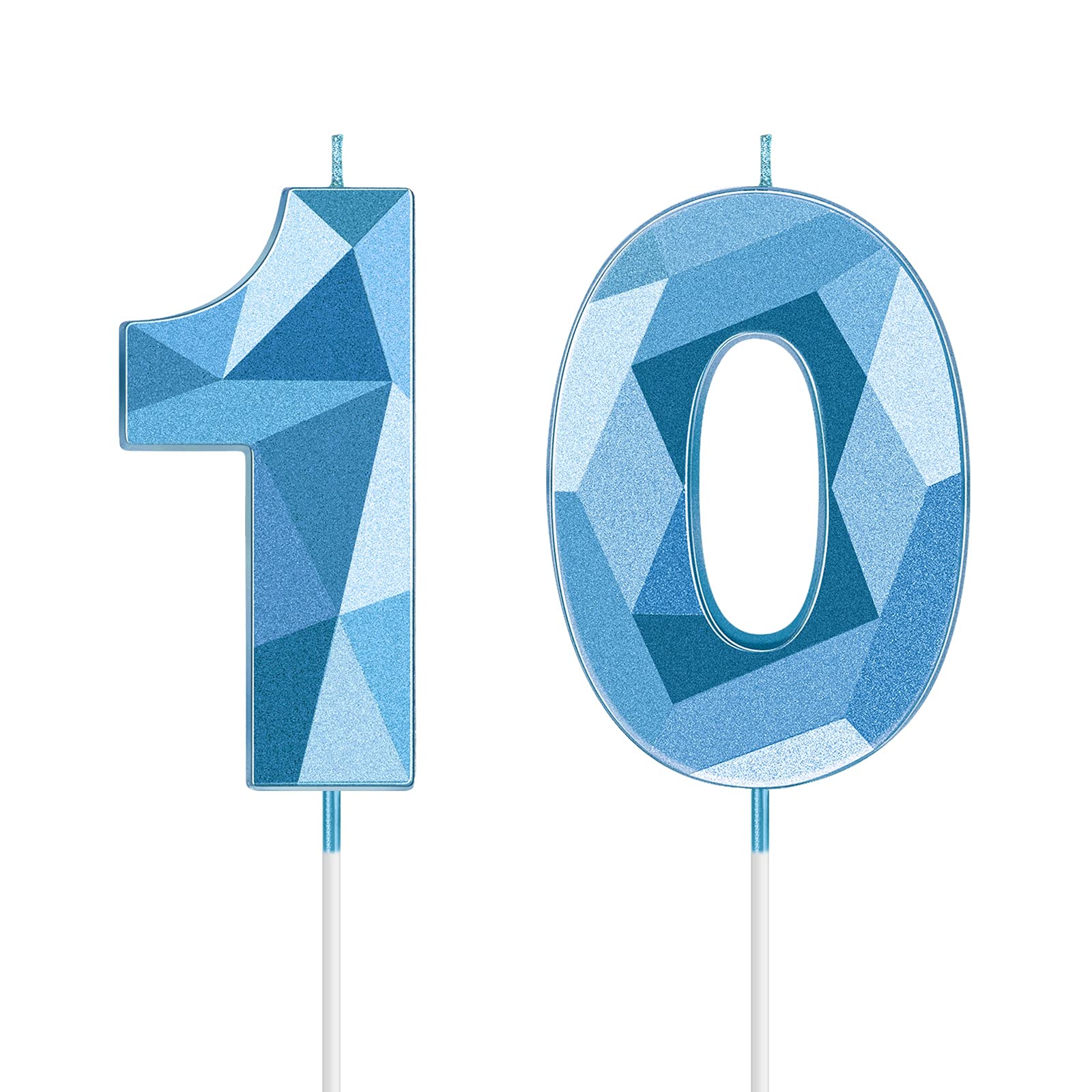 Snapklik.com : Nuanchu 10th Birthday Candles 3D Diamond Shape Number ...
