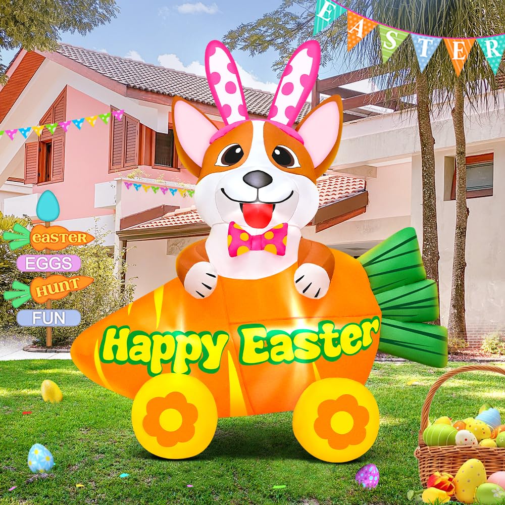 Snapklik.com : JUROSAICA 6FT Easter Inflatables Outdoor Decorations ...