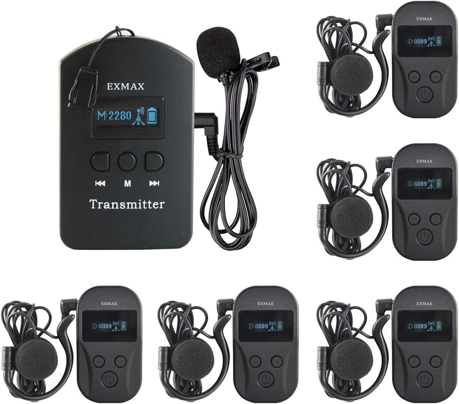 EXMAX EXD-101 2.4GHz Wireless Language Interpretation Tour Guide System ...