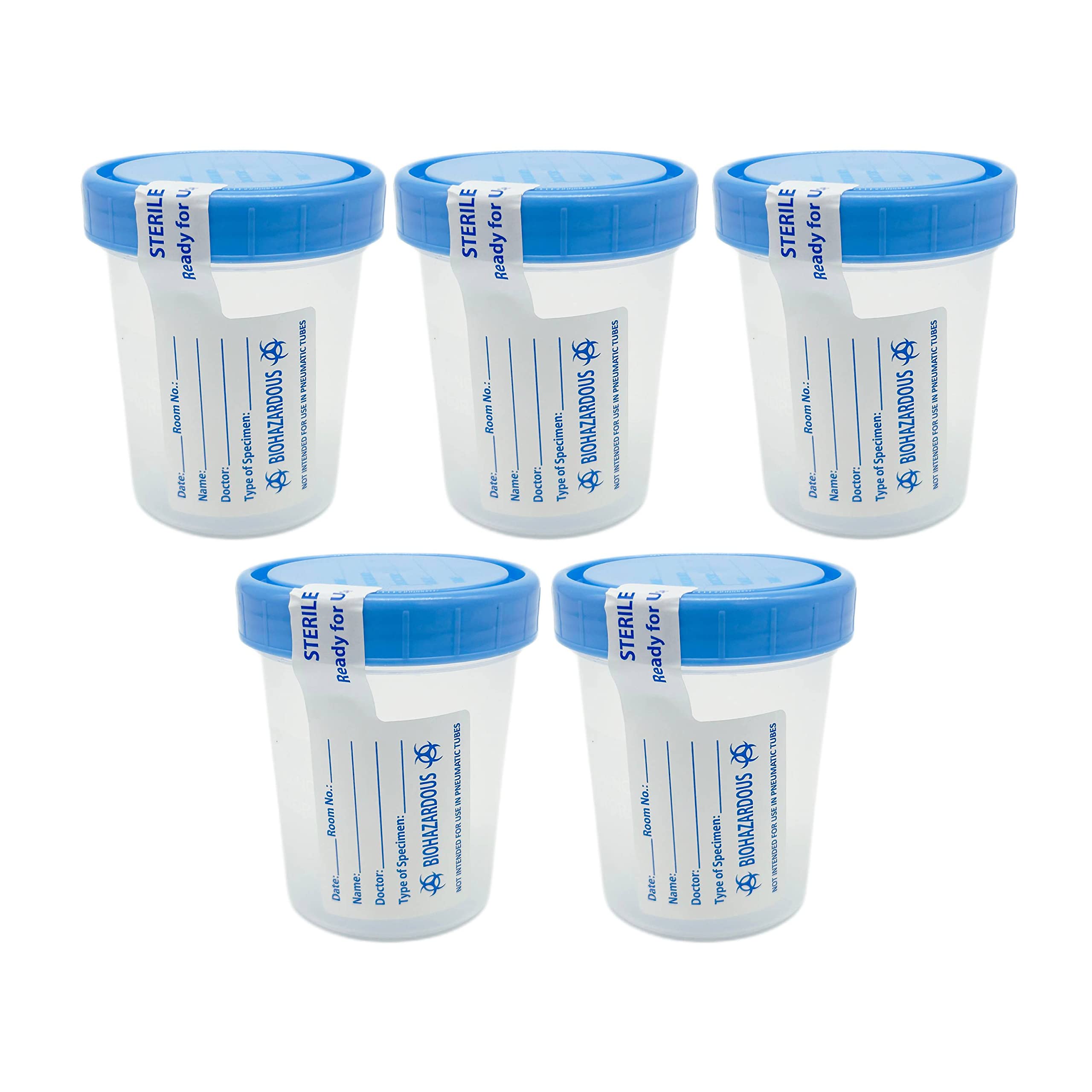 Amazon.com: Sterile Specimen Cups with Lids: 4oz Transparent Urine ...