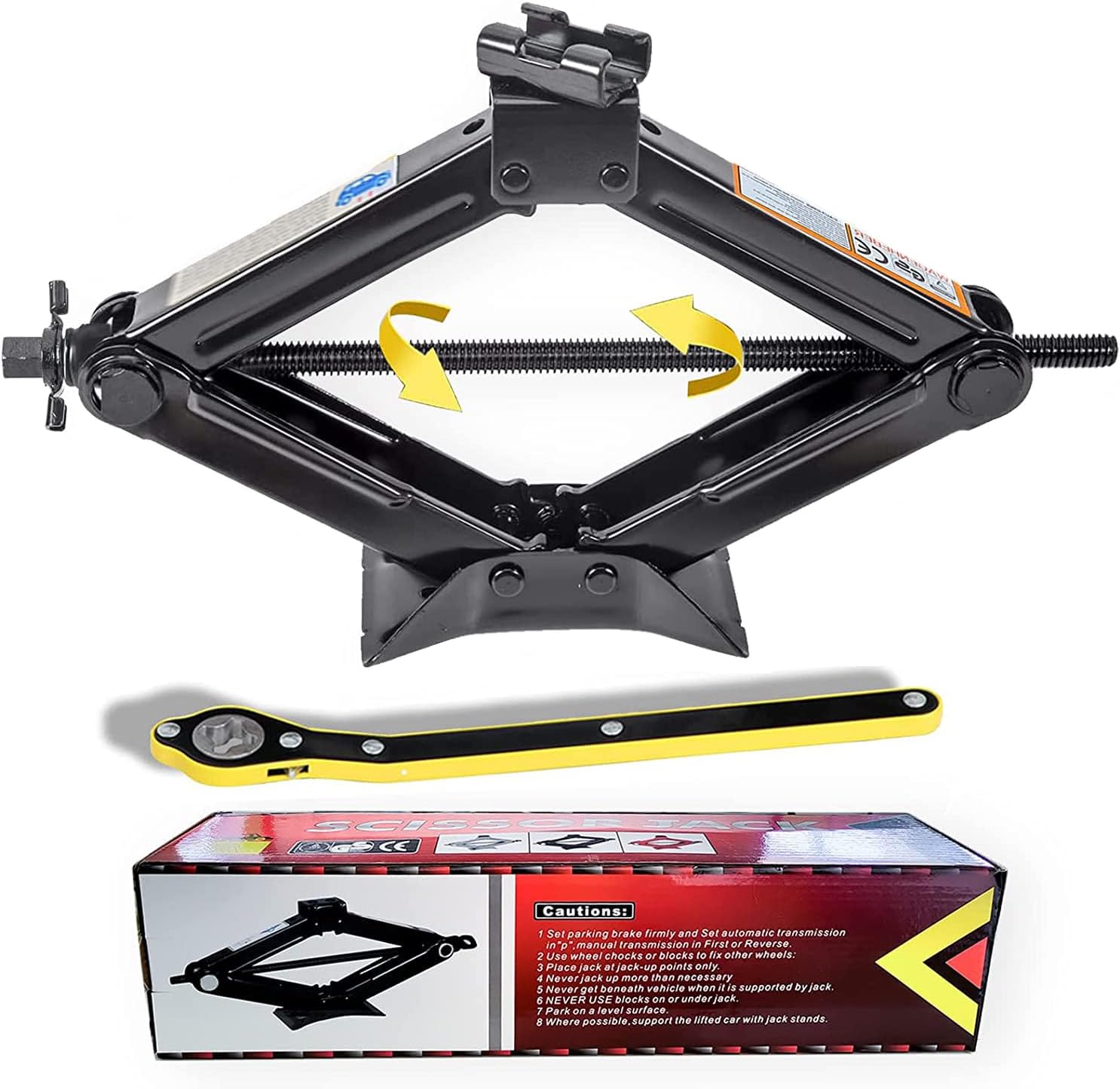 Alark Heavy-Duty 1 Ton Scissor Lift Jack for Cars - Portable Hydraulic ...