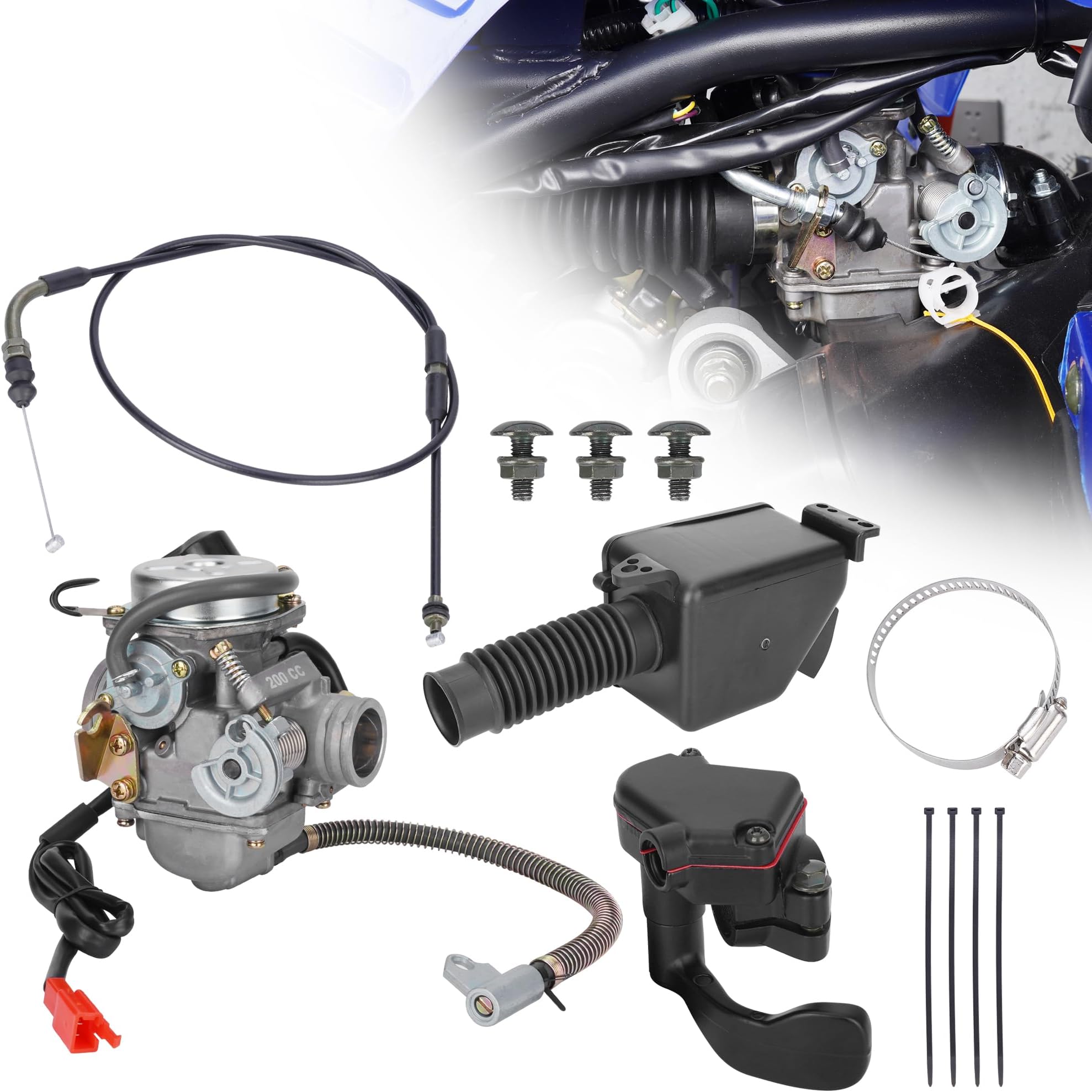 Amazon.com: RUTU PD24J GY6 Carburetor 24mm Carb with Fuel Filter & Fuel ...