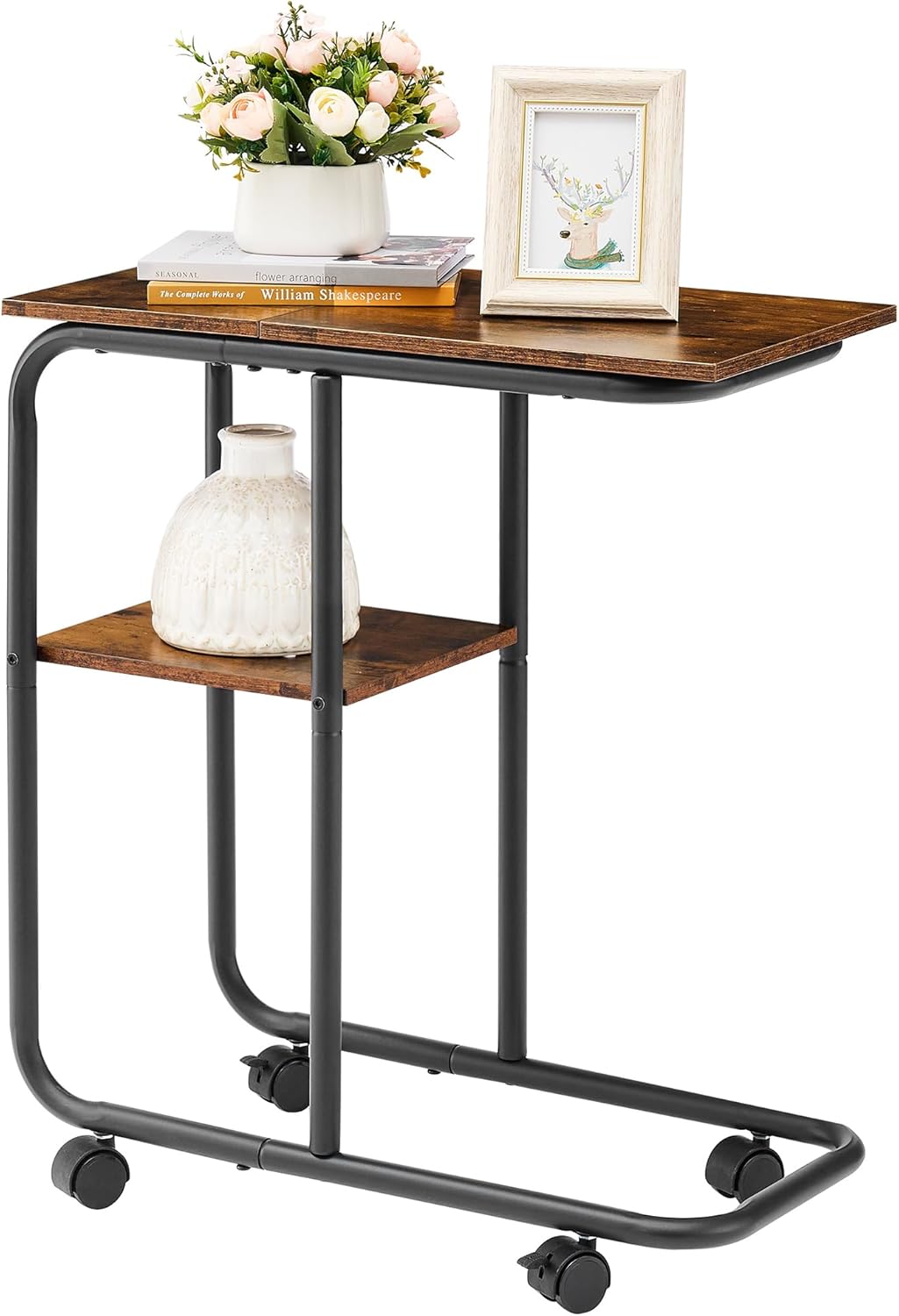 Amazon.com: Tajsoon C Shaped End Table for Couch, C Shaped Side Table ...