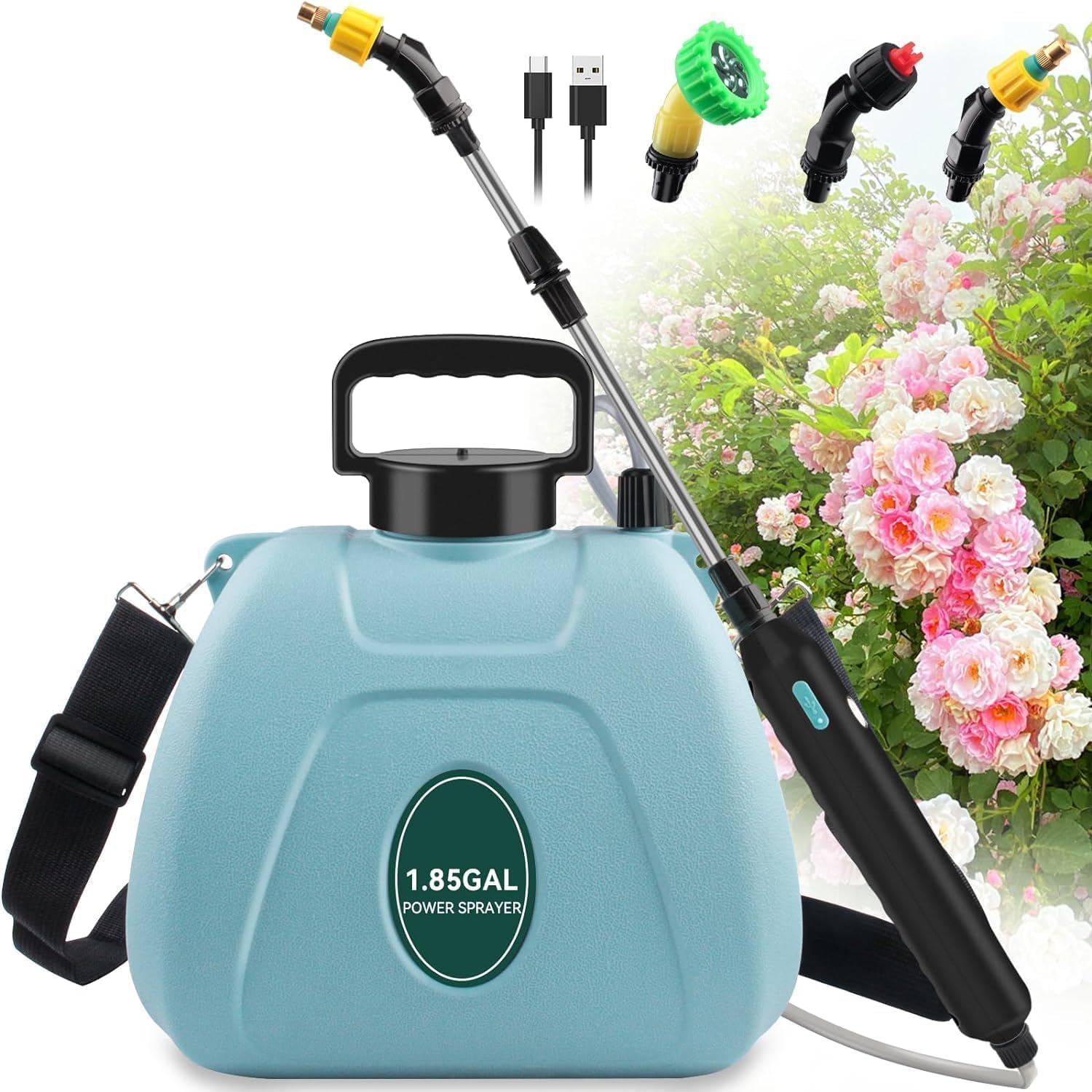 Amazon.com: Akjbl 1.85 Gallon/7L Battery Powered Garden Sprayer ...