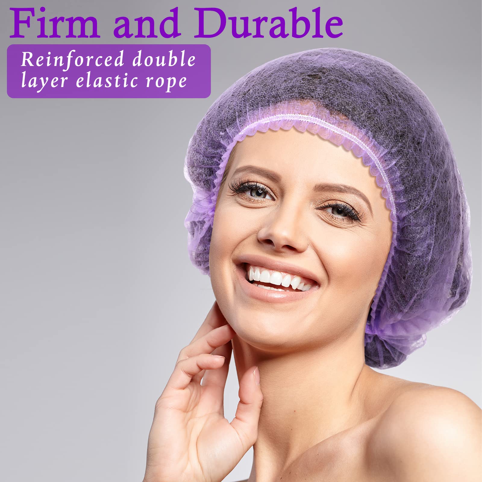 Snapklik.com : 100 Pcs Disposable Nonwoven Bouffant Caps 21 Inch Hair ...