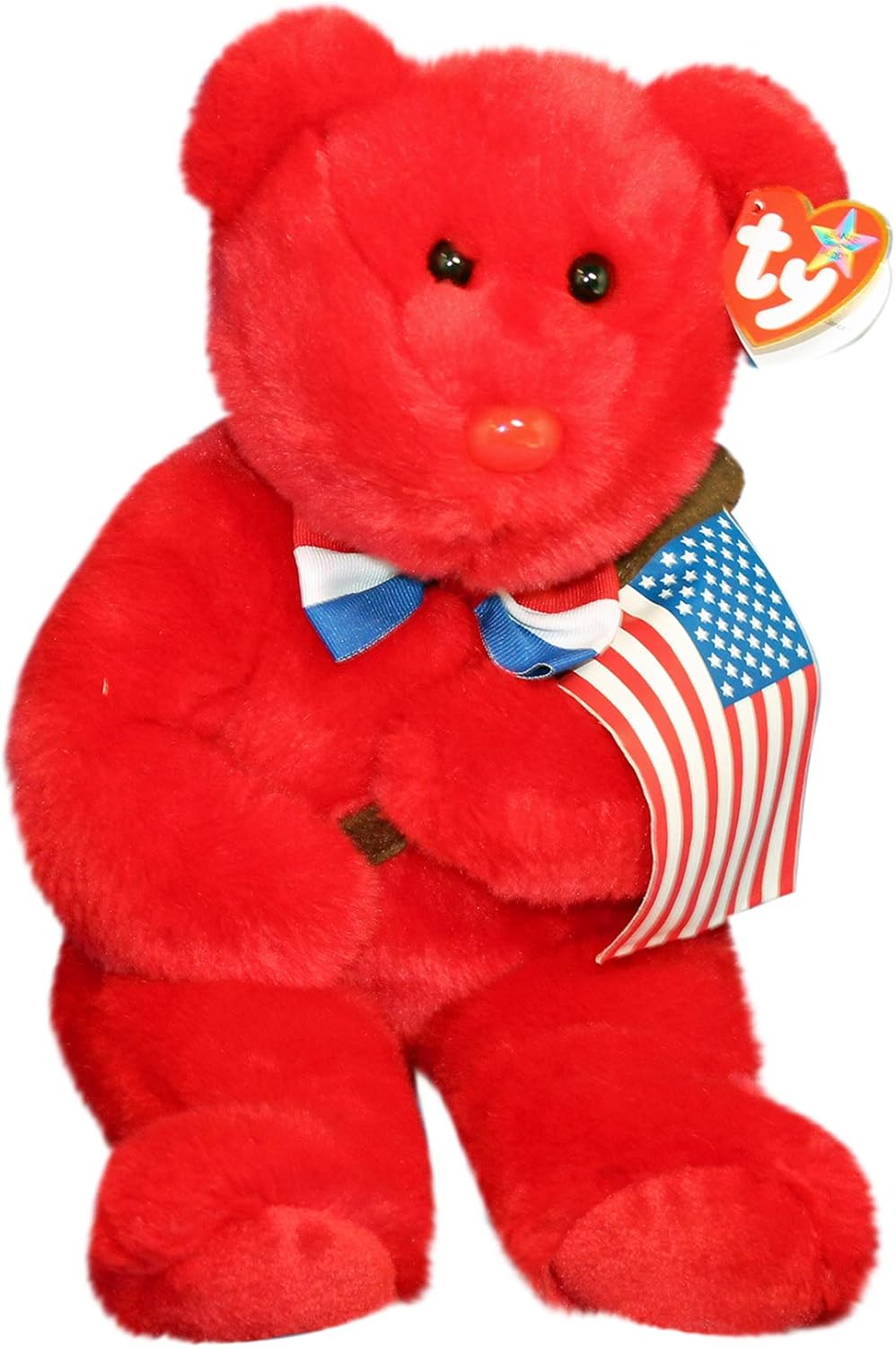 Amazon.com: Ty Thomas - Red Bear with Flag : Toys & Games