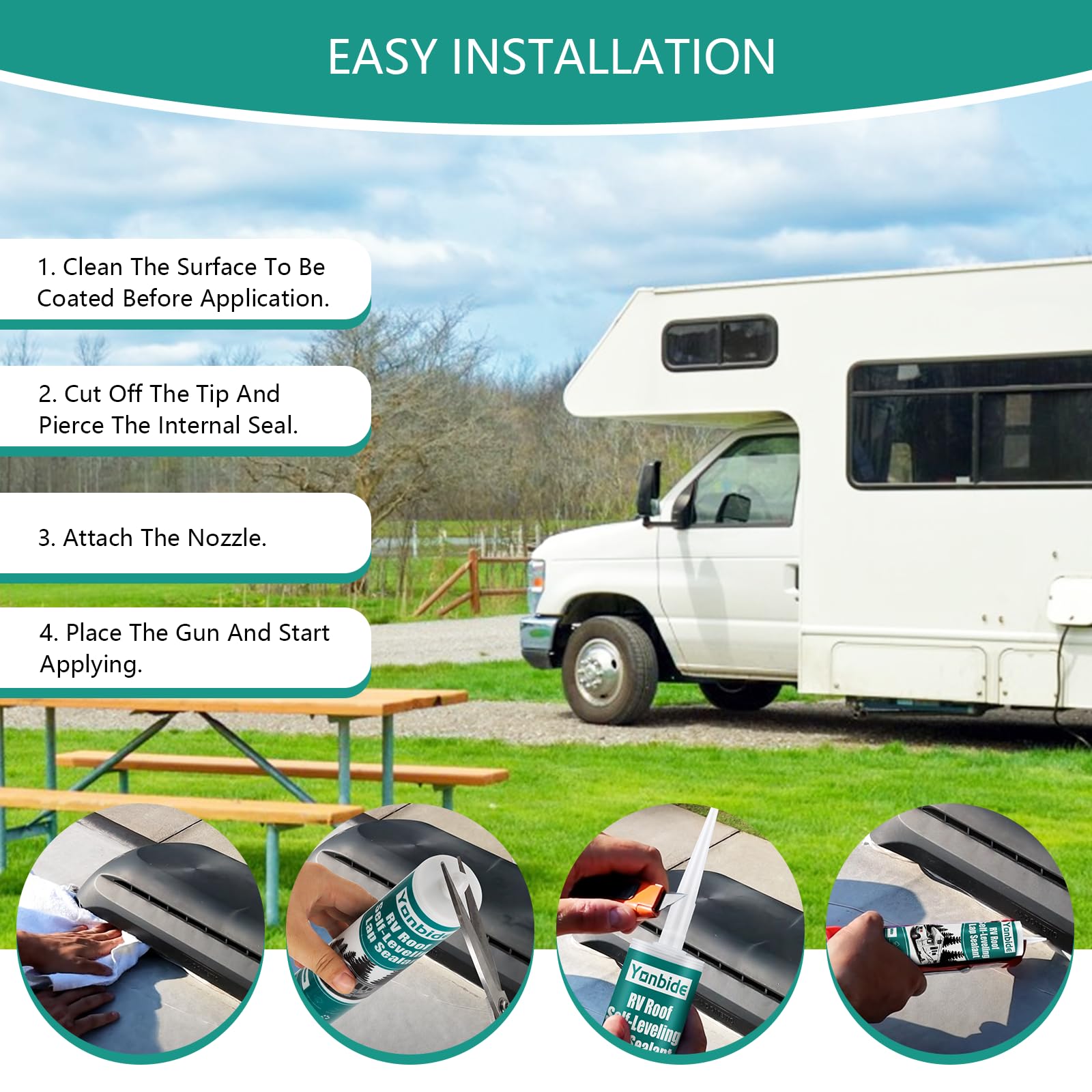 Snapklik.com : Reliable RV Silicone Sealant - White, Self-Leveling Lap ...